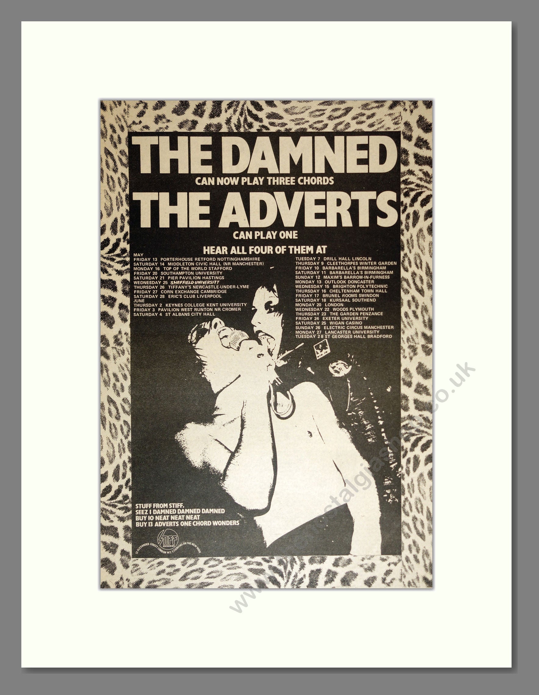Damned (The) - UK Tour with The Adverts. Vintage Advert 1977 (ref AD17 ...