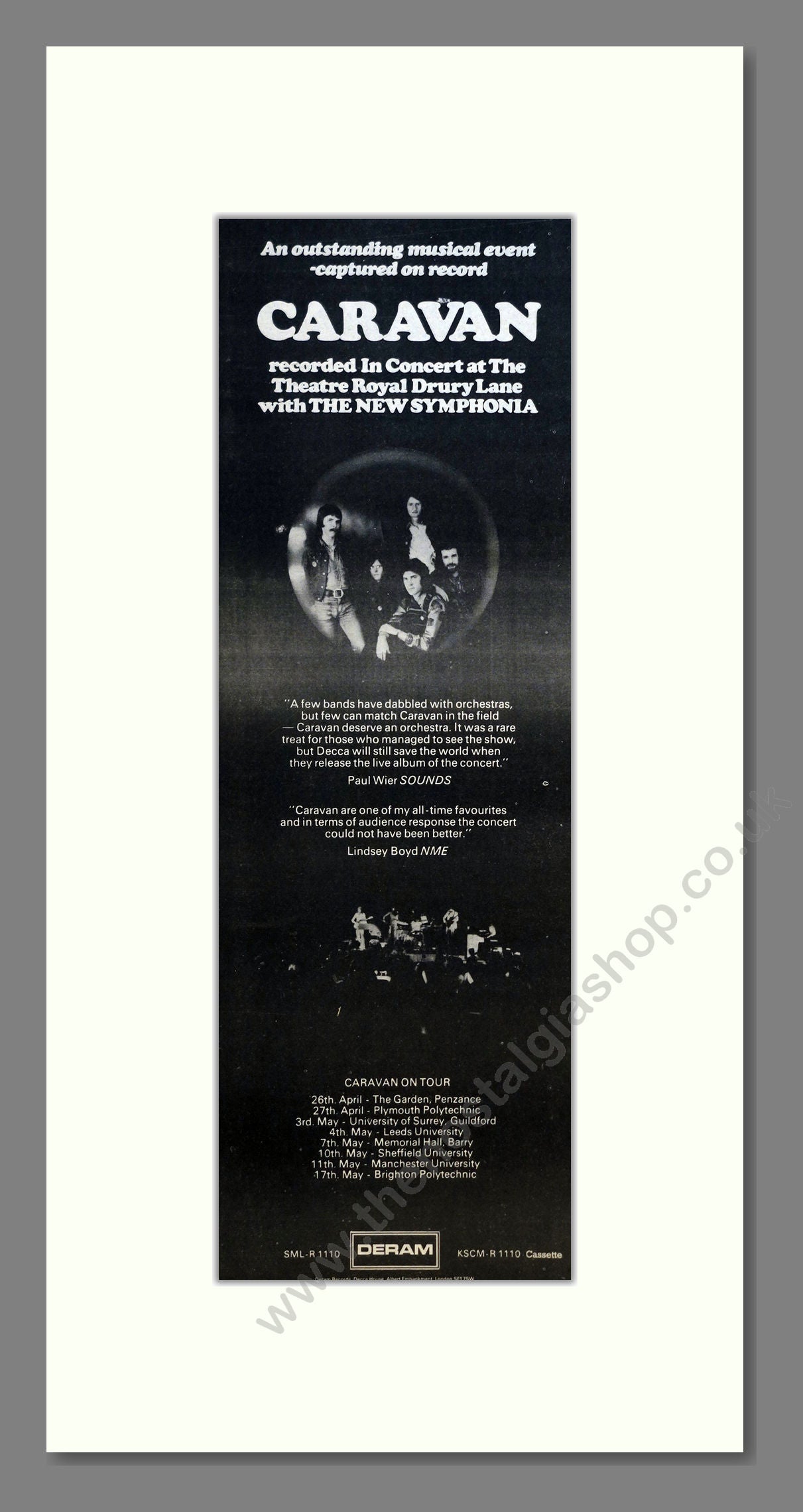 Caravan - In Concert Theatre Royal. Vintage Advert 1974 (ref AD200960 ...