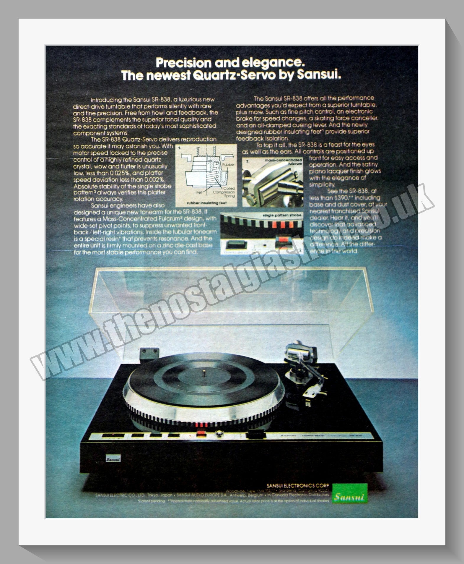 Sansui SR-838 Quartz-Servo Record Player. Original Advert 1977 (ref AD ...