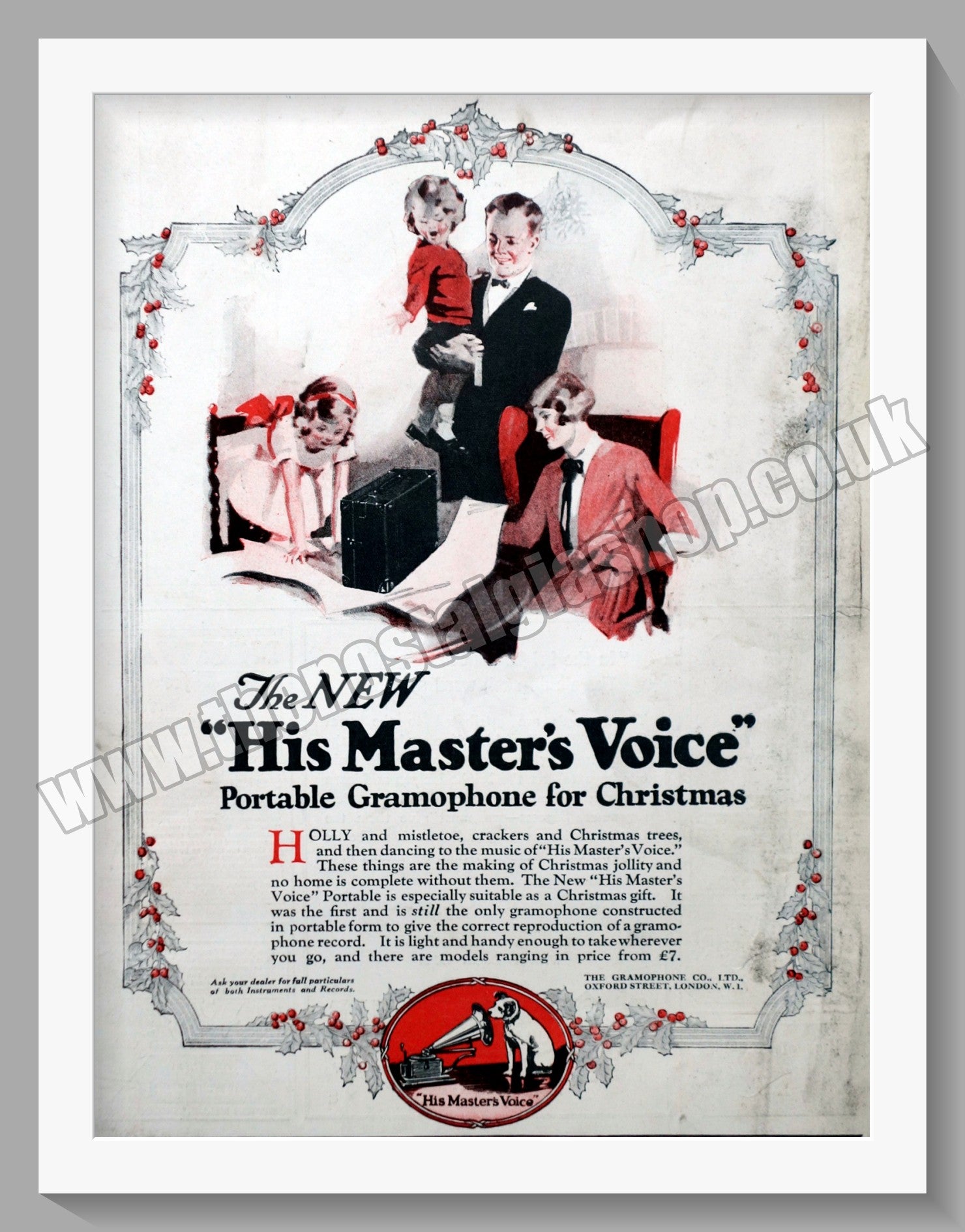 Portable Gramophone His Master's Voice. Original Advert 1927 (ref AD30 ...