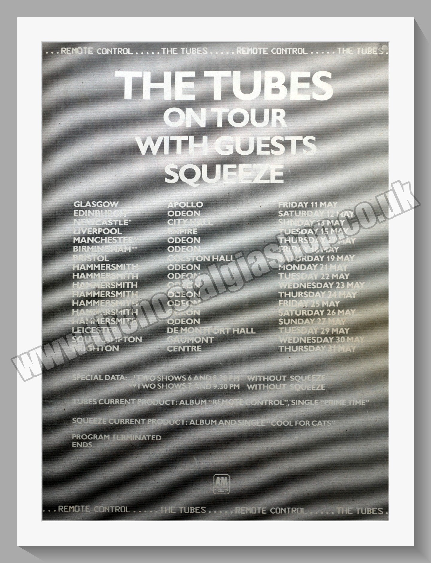 Tubes (The) On Tour. Original Advert 1979 (ref AD14487) – The Nostalgia ...