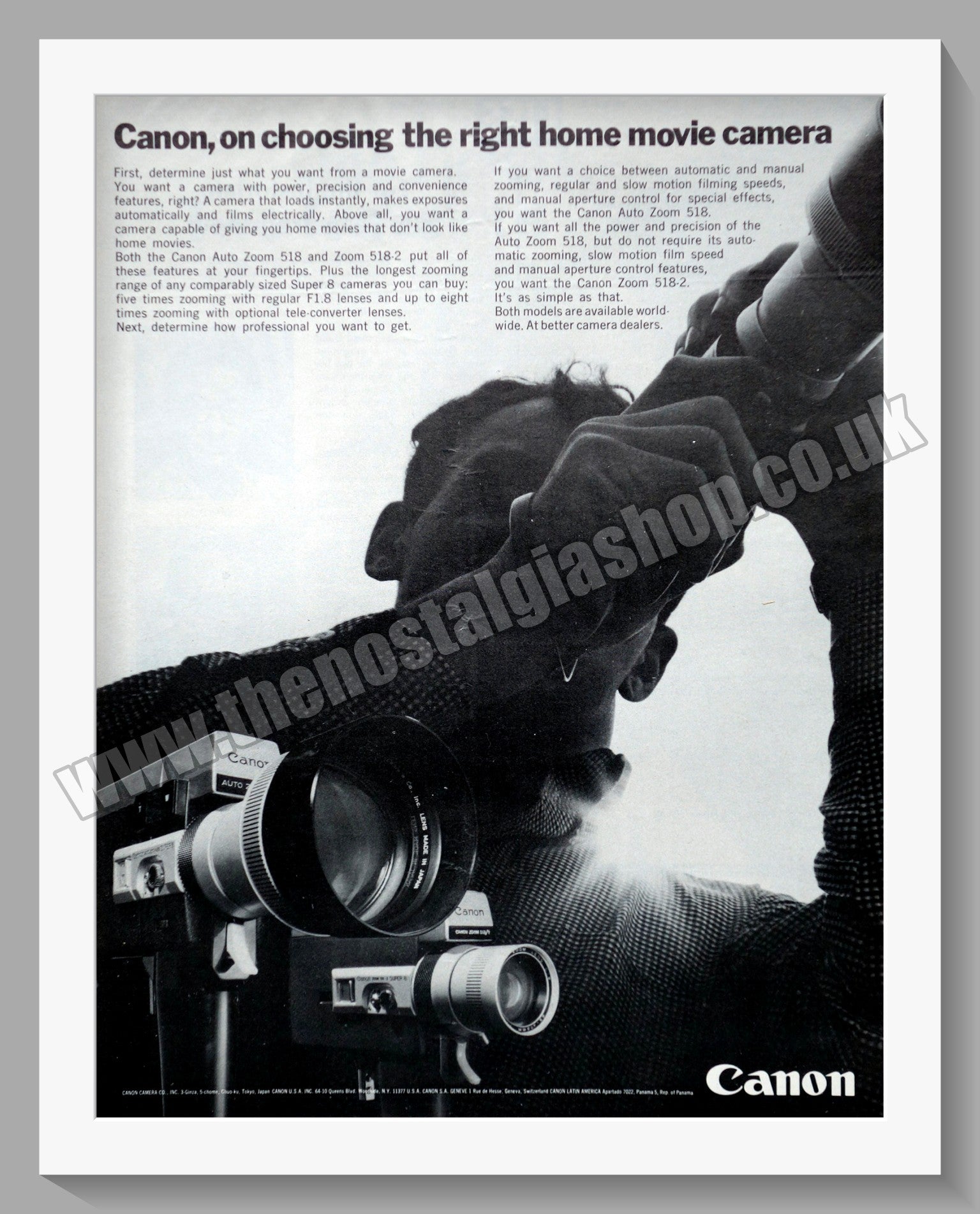 Canon Auto Zoom Camera. Original Advert 1968 (ref AD300597) – The ...