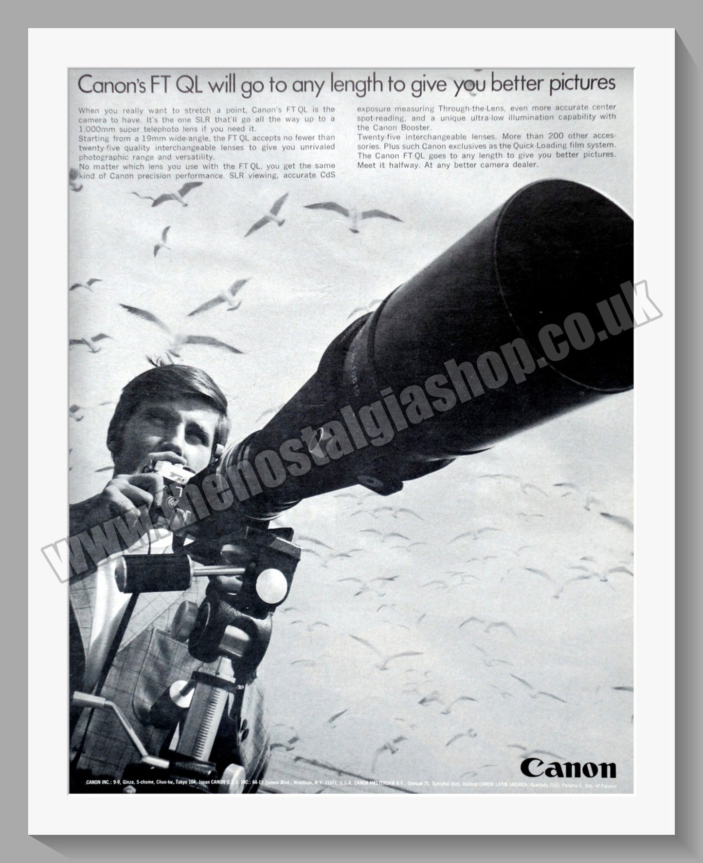 Canon FT QL Camera. Original Advert 1969 (ref AD300602) – The Nostalgia ...