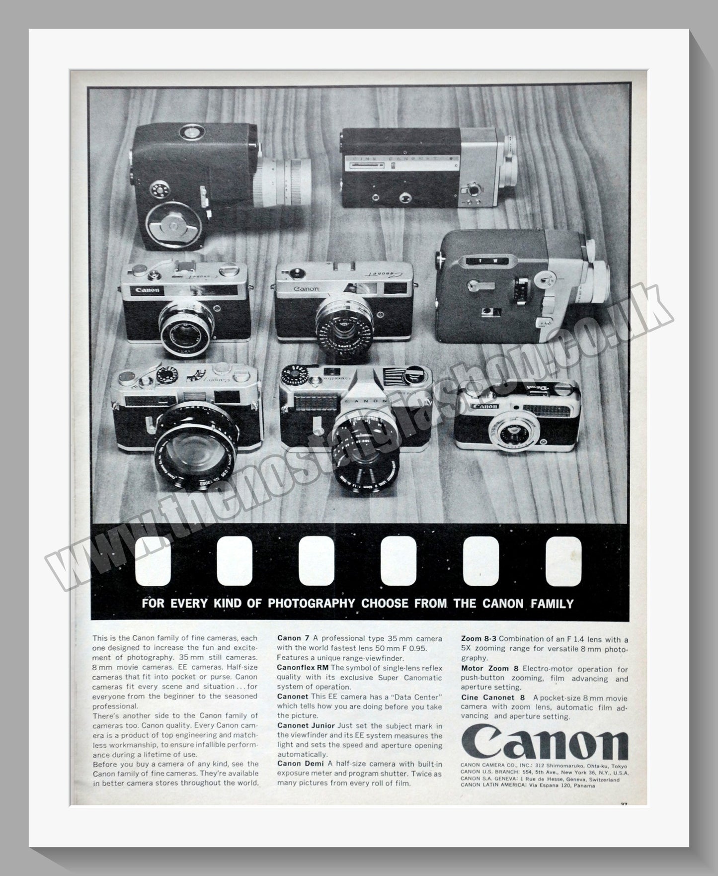 Canon Camera Range. Original Advert 1963 (ref AD300618) – The Nostalgia ...