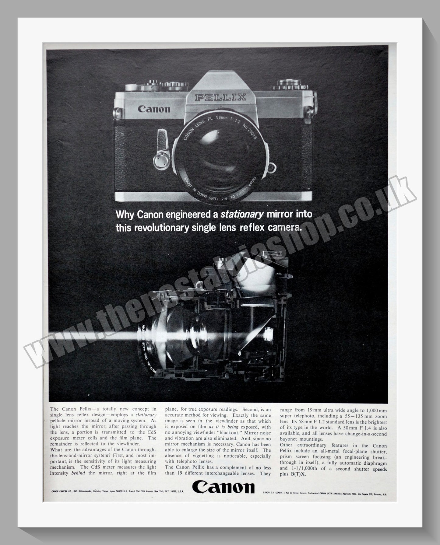 Canon Pellix Camera. Original Advert 1965 (ref AD300621) – The ...