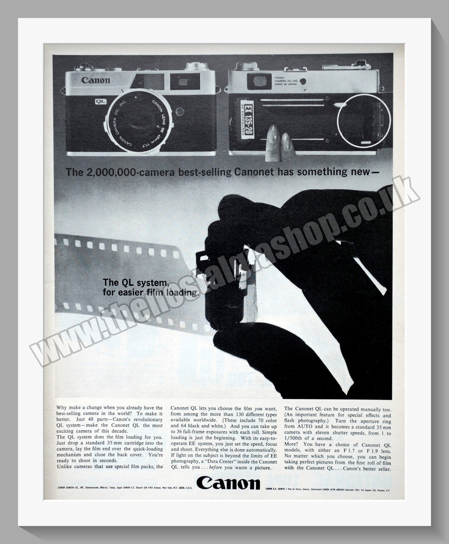 Canon Canonet Camera. Original Advert 1965 (ref AD300625) – The ...