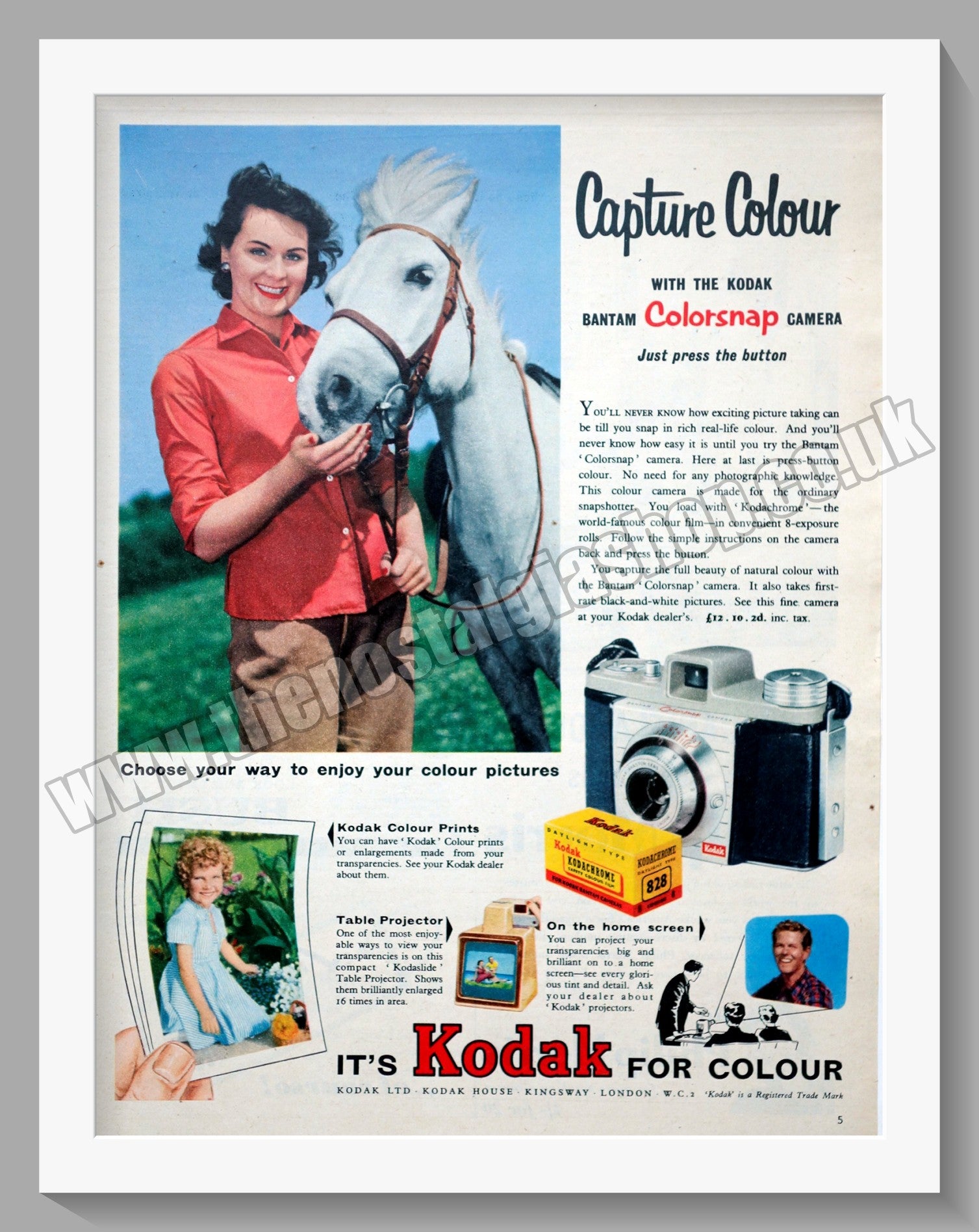 Kodak Bantam Colorsnap Camera. Original Advert 1957 (ref AD300634 ...