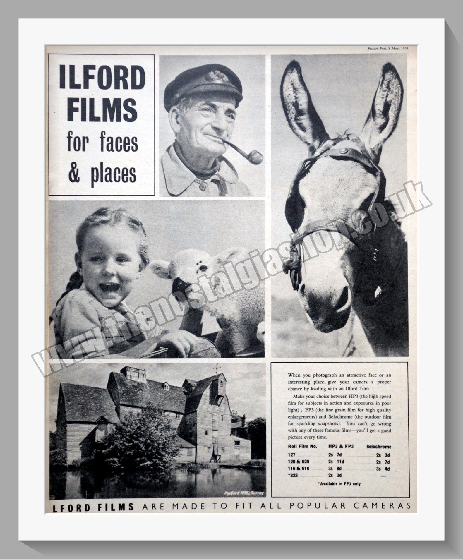 Ilford Film. Original Advert 1954 (ref AD300684) – The Nostalgia Shop