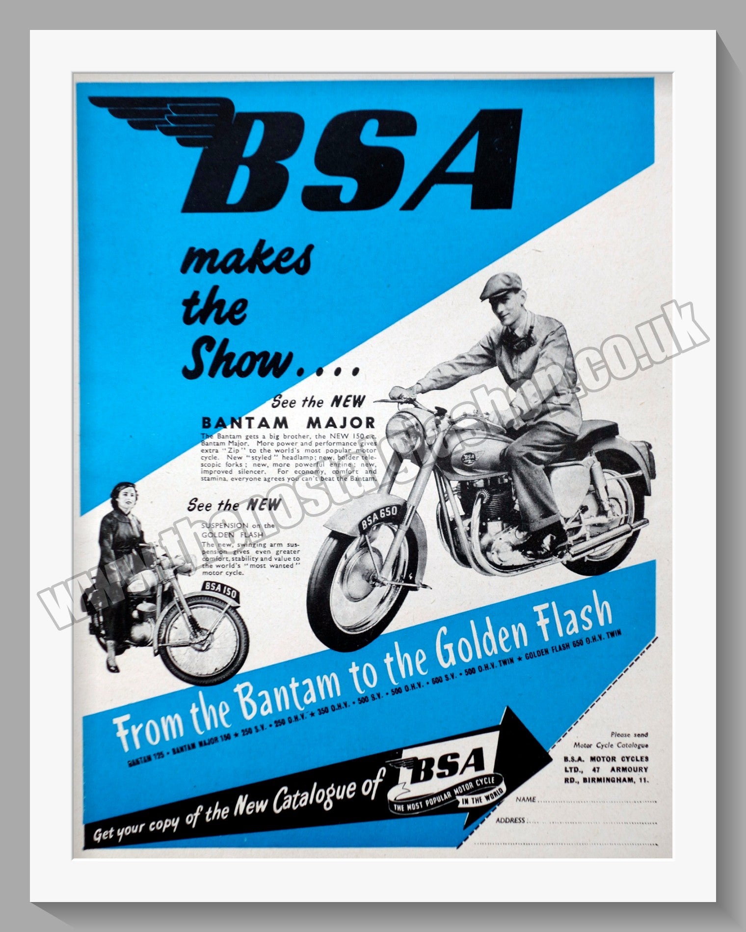 BSA Bantam Major Motorcycles. Original Advert 1953 (ref AD56880) – The ...