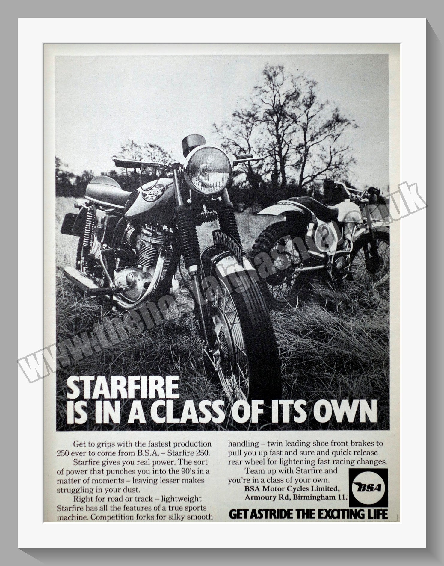 BSA 250 Starfire Motorcycle. Original Advert 1968 (ref AD56901) – The ...