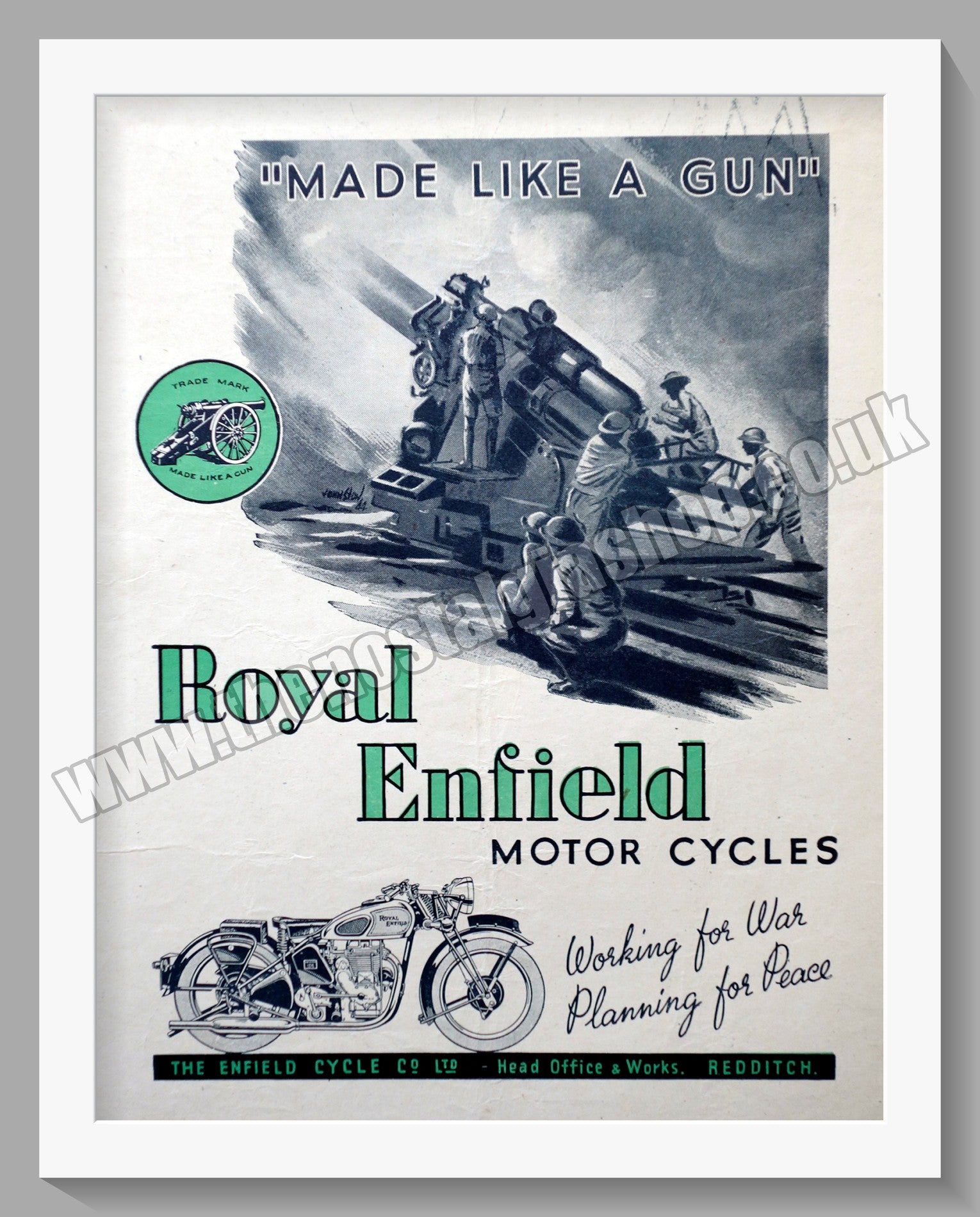 Royal Enfield Motorcycles. Made Like A Gun. Original Advert 1944 (ref ...