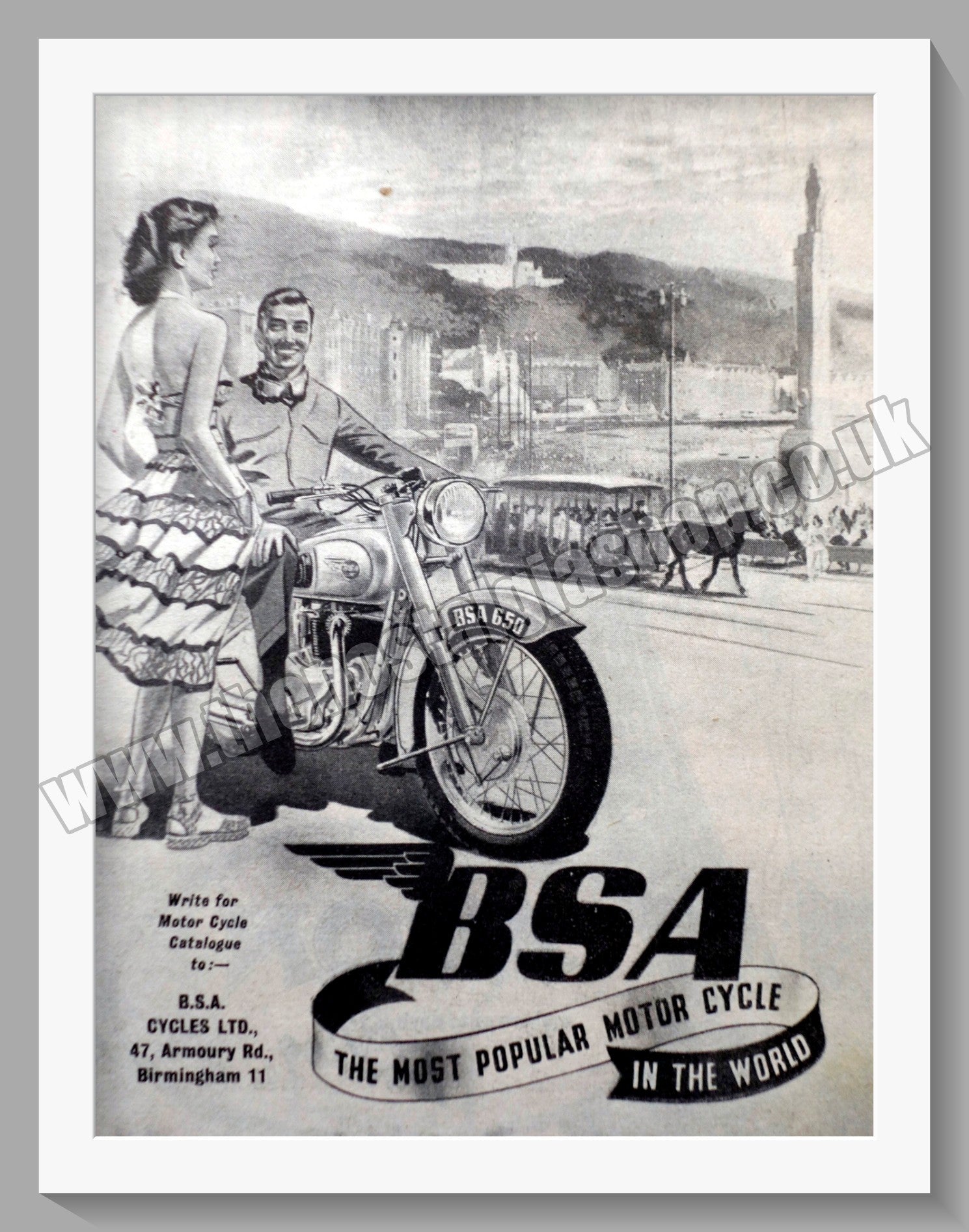 BSA Motorcycle. Original Advert 1952 (ref AD57197) – The Nostalgia Shop