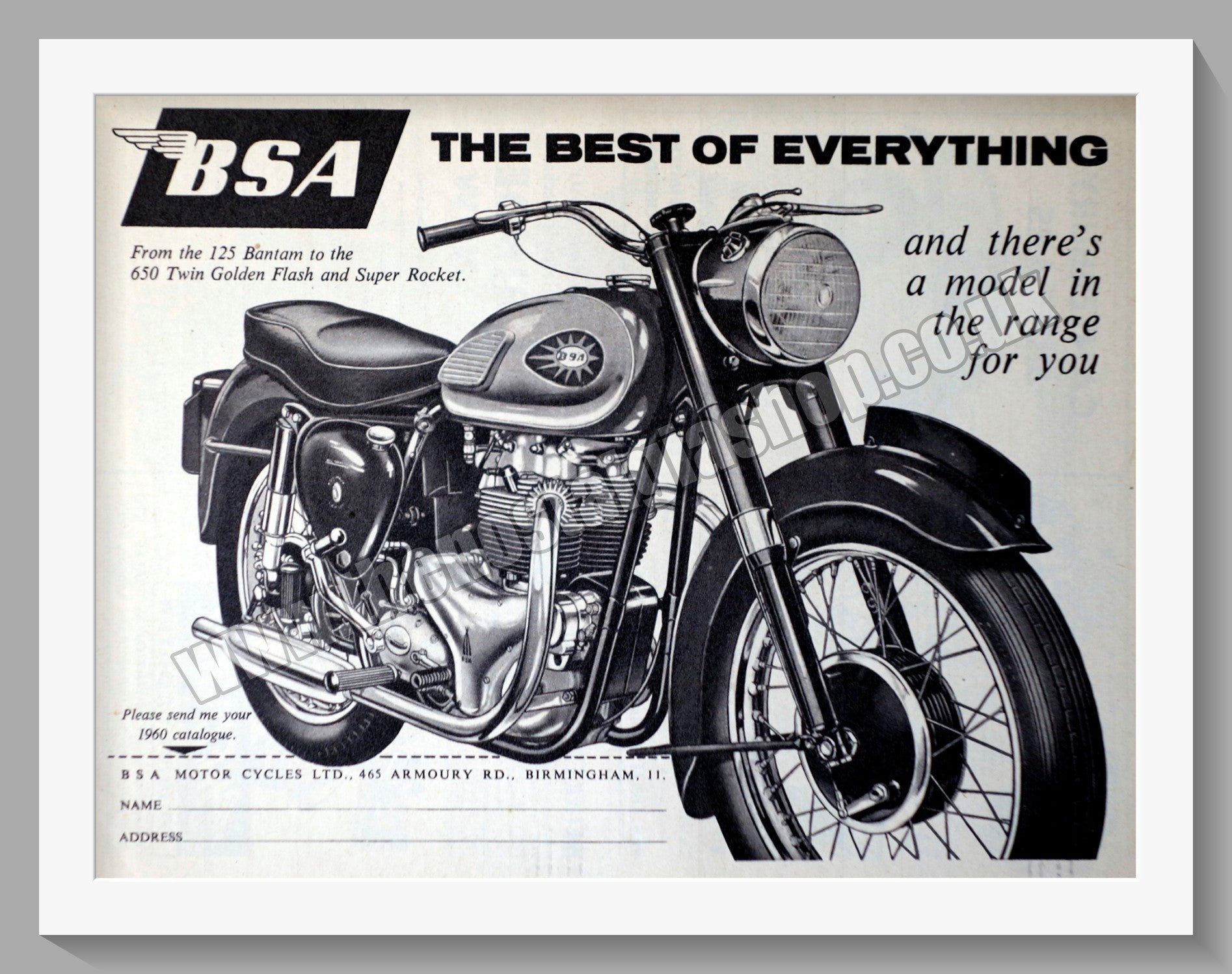 BSA 650 Twin Motorcycle. Original Advert 1959 (ref AD57238) – The ...