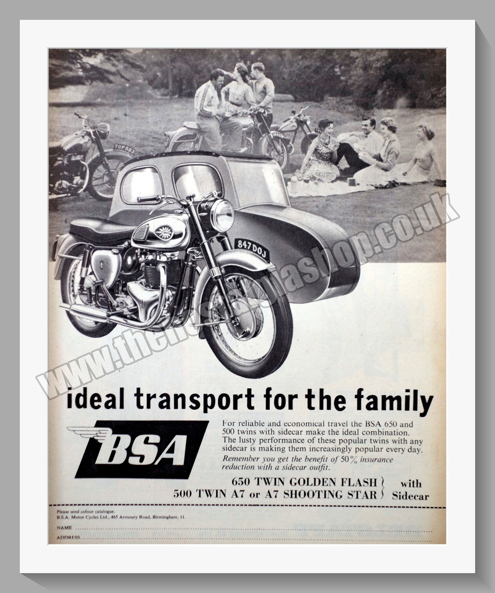 BSA Motorcycle. Original Advert 1961 (ref AD57254) – The Nostalgia Shop