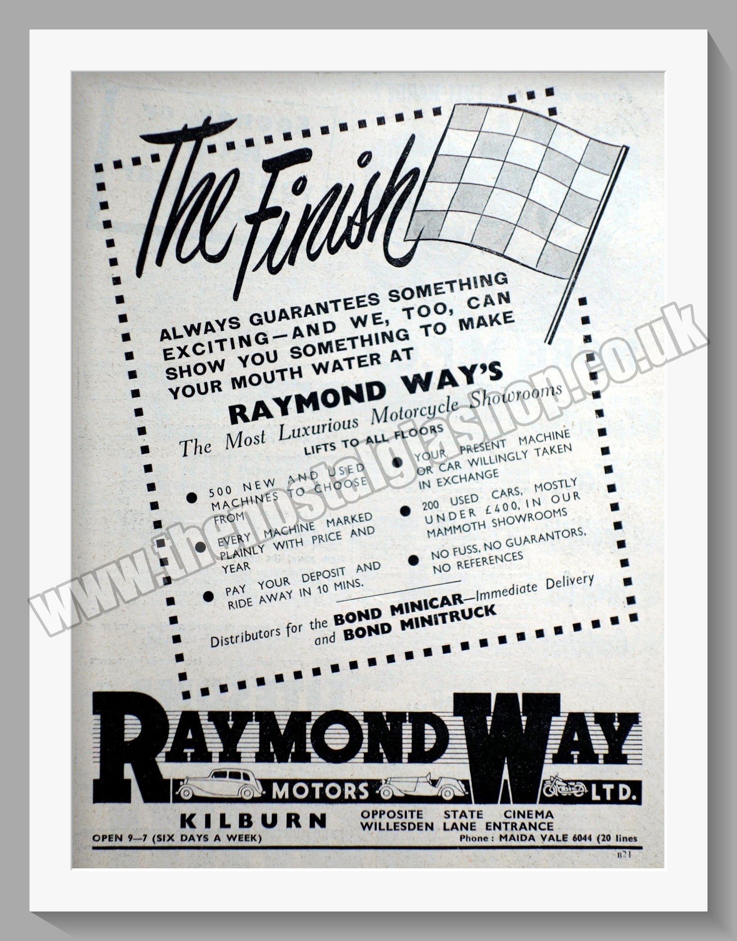 Raymond Way Motorcycle Dealers. Kilburn. Original Advert 1952 (ref AD5 ...