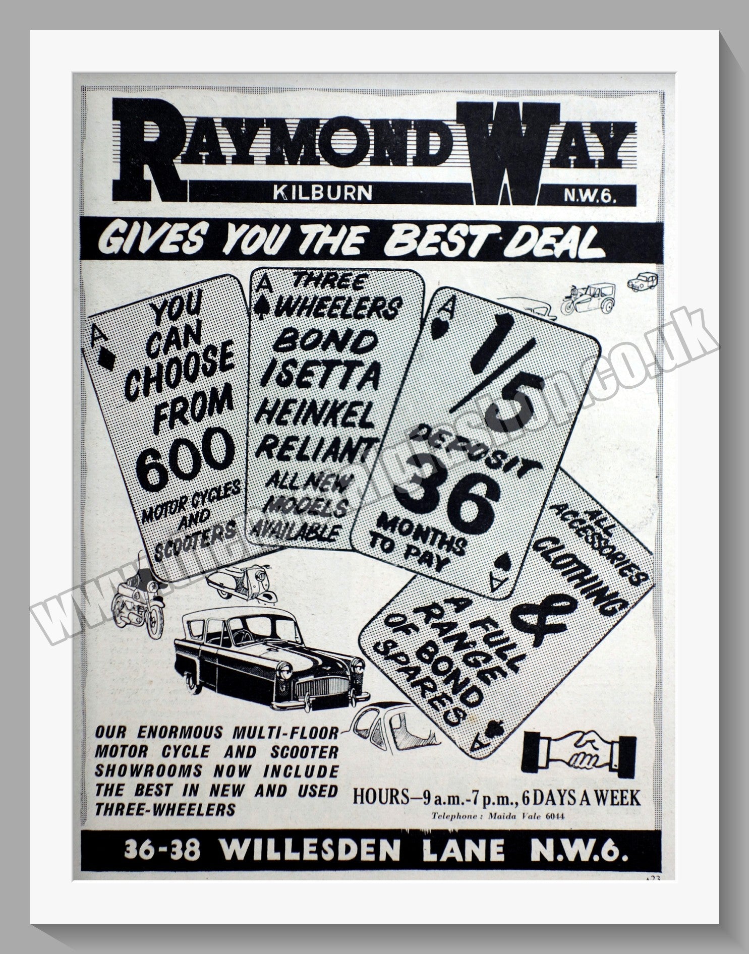 Raymond Way Motorcycle Dealers. Kilburn Original Advert 1962 (ref AD66 ...