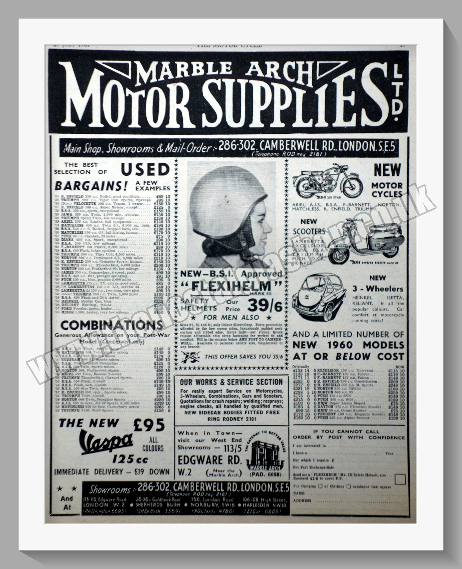 Marble Arch Motorcycle Dealer. Original Advert 1961 (ref AD57574) – The ...
