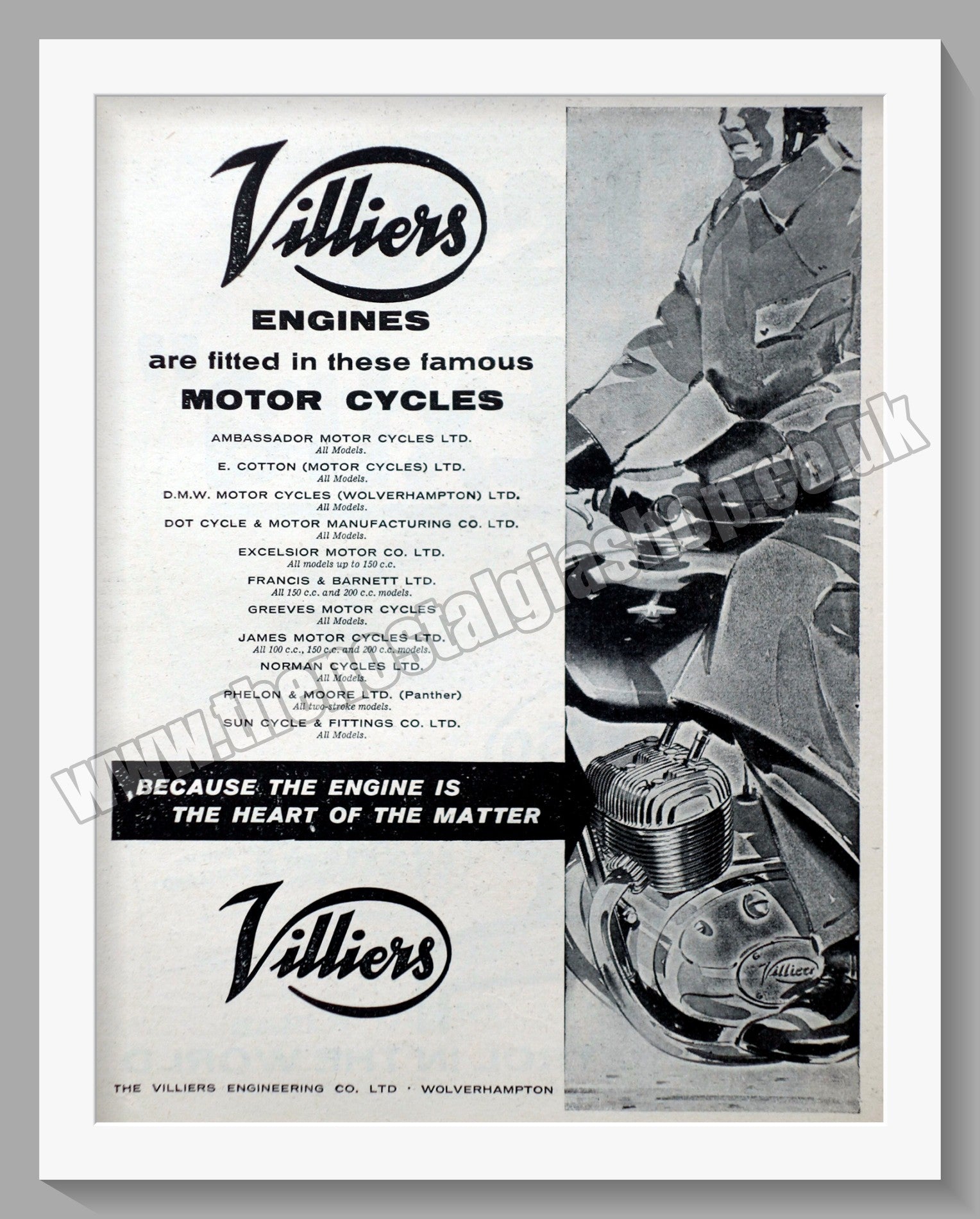 Villiers Motorcycle Engines. Original Advert 1959 (ref AD57589) – The ...