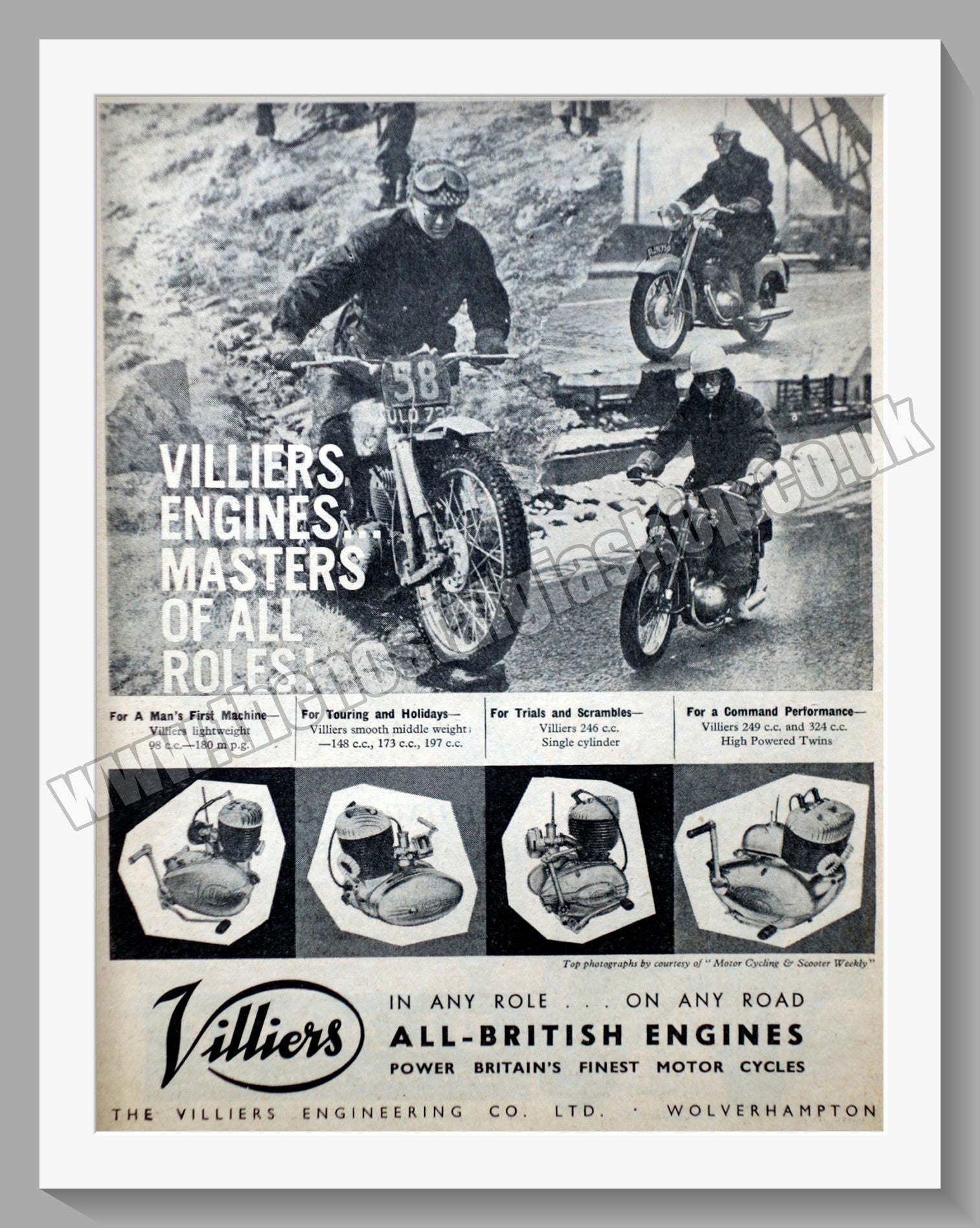 Villiers Motorcycle Engines. Original Advert 1959 (ref AD57593) – The ...