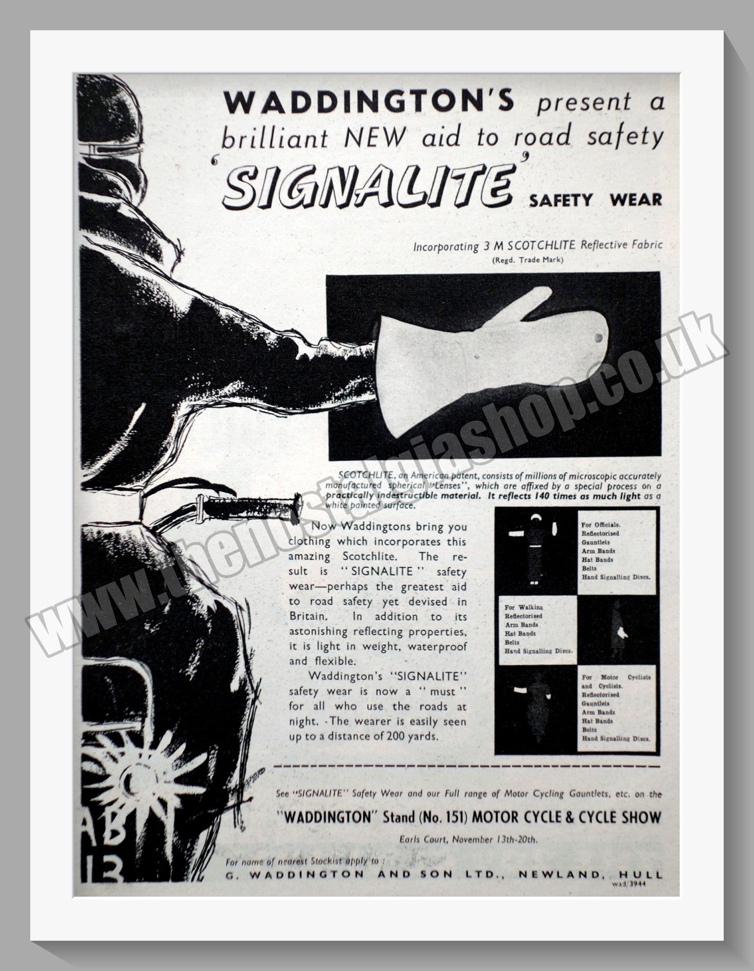Waddington's Signalite Safety Wear. Original Advert 1954 (ref AD57662 ...