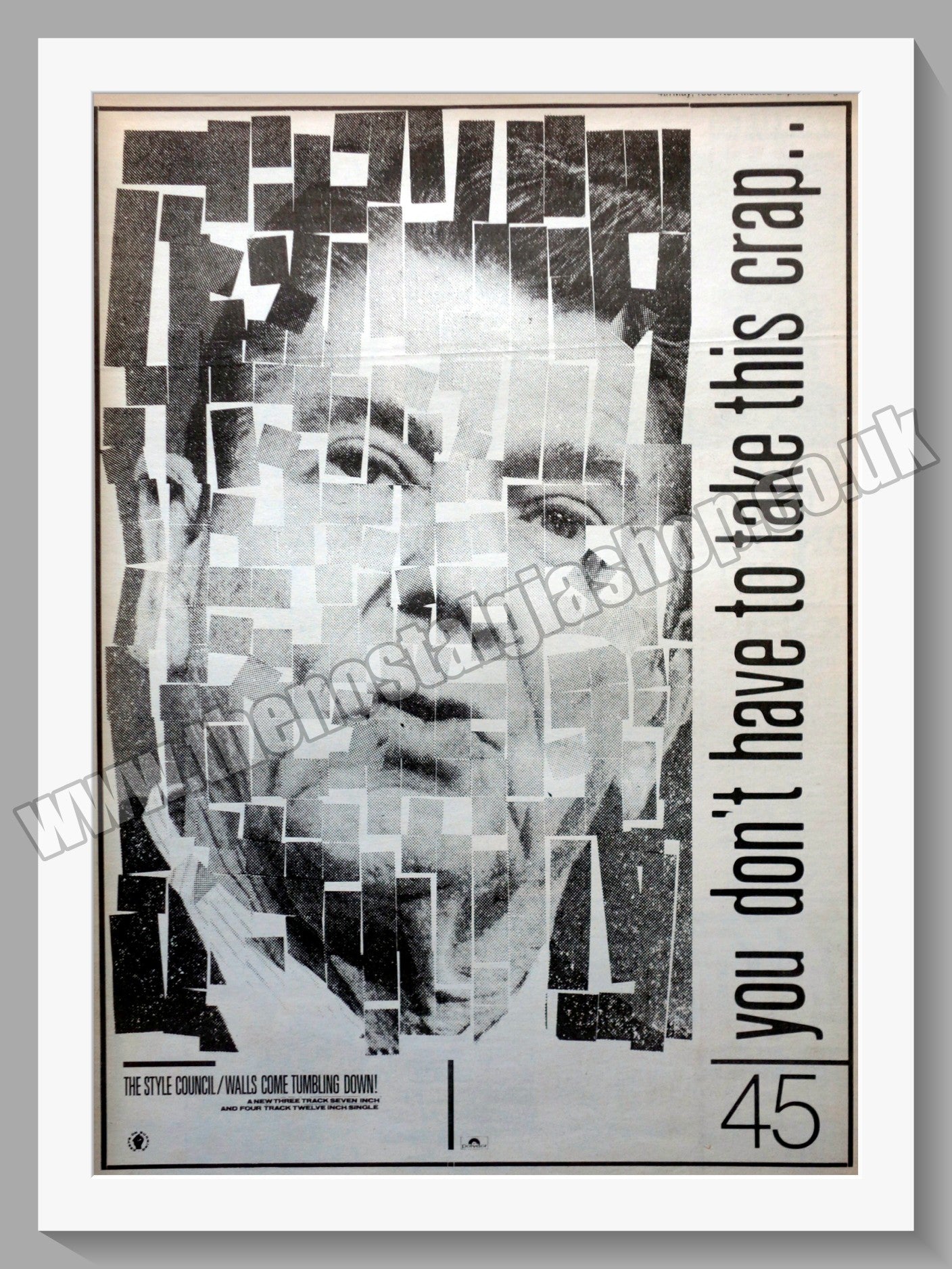 Style Council (The) Walls Come Tumbling Down. Original Vintage Advert ...
