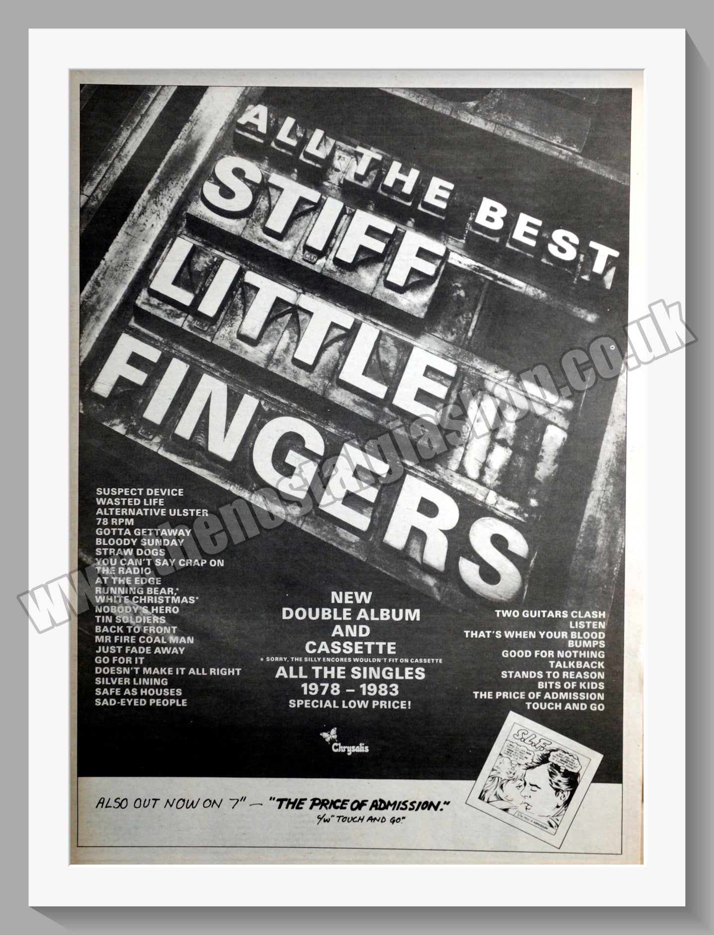 Stiff Little Fingers All The Singles. Original Vintage Advert 1983 (re ...