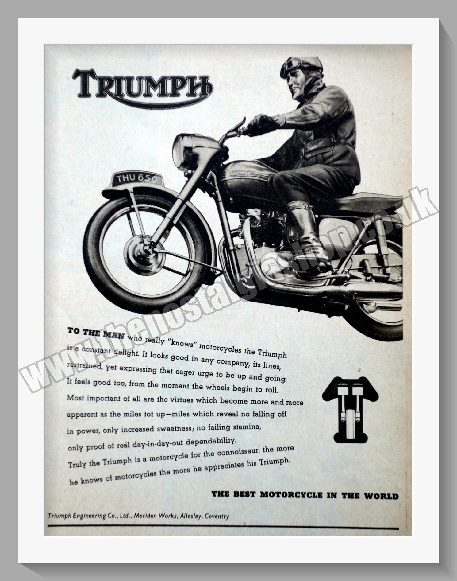 Vintage Triumph Motorcycle Ads