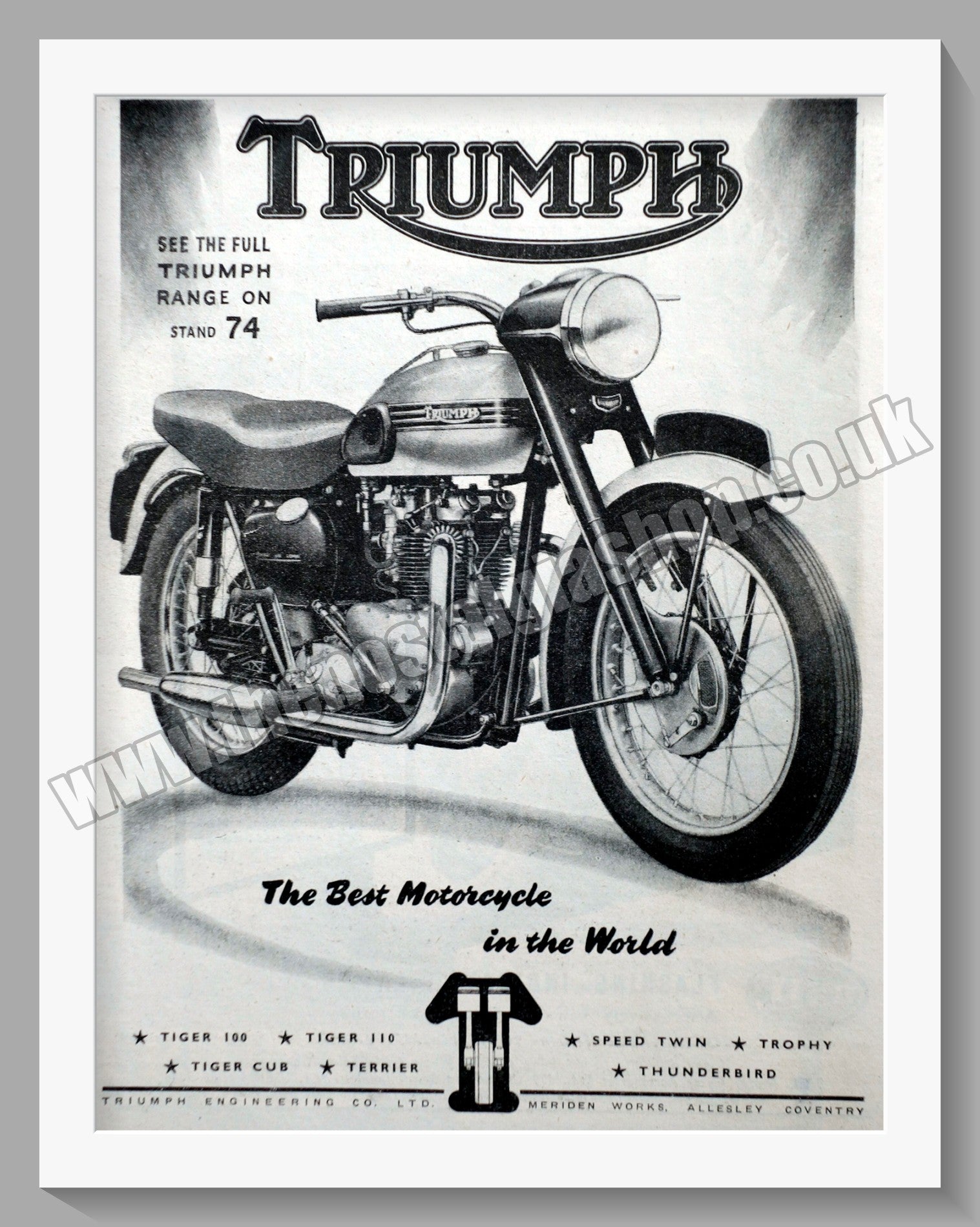 Triumph Motorcycles. Original advert 1954 (ref AD58031) – The Nostalgia ...