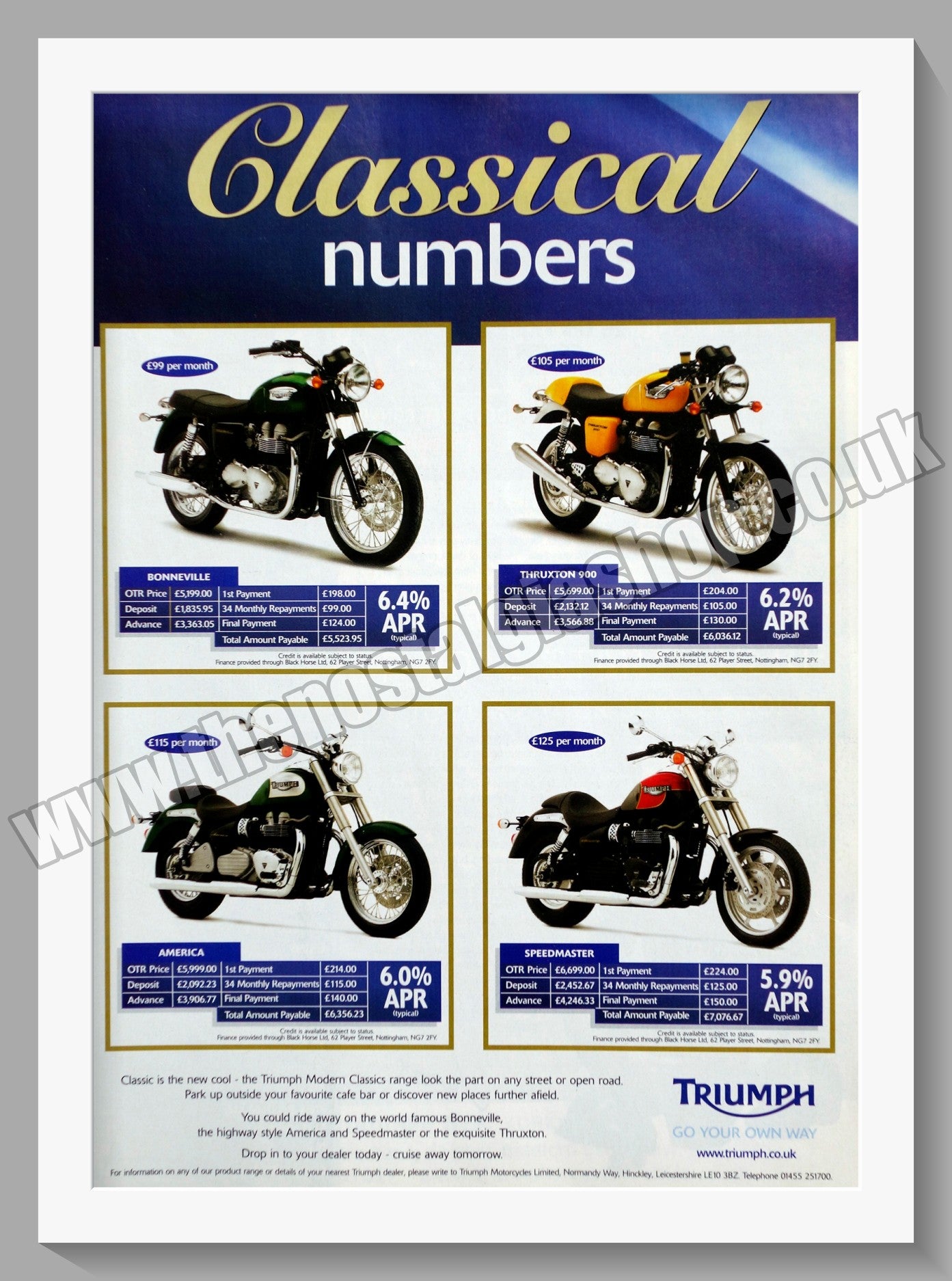 Triumph Motorcycles Range. Original advert 2006 (ref AD58041) – The ...