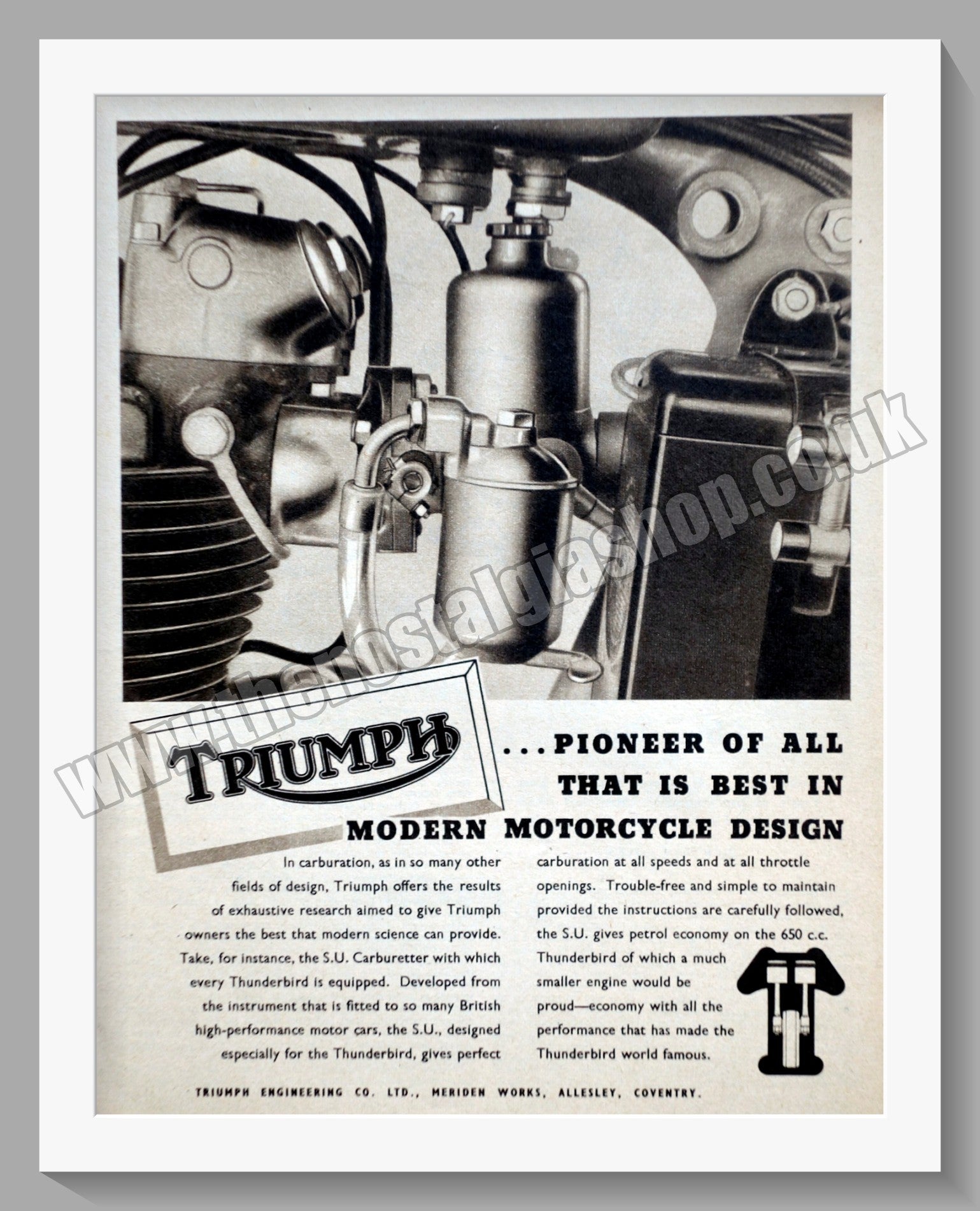 Triumph Motorcycles. Original advert 1953 (ref AD58122) – The Nostalgia ...