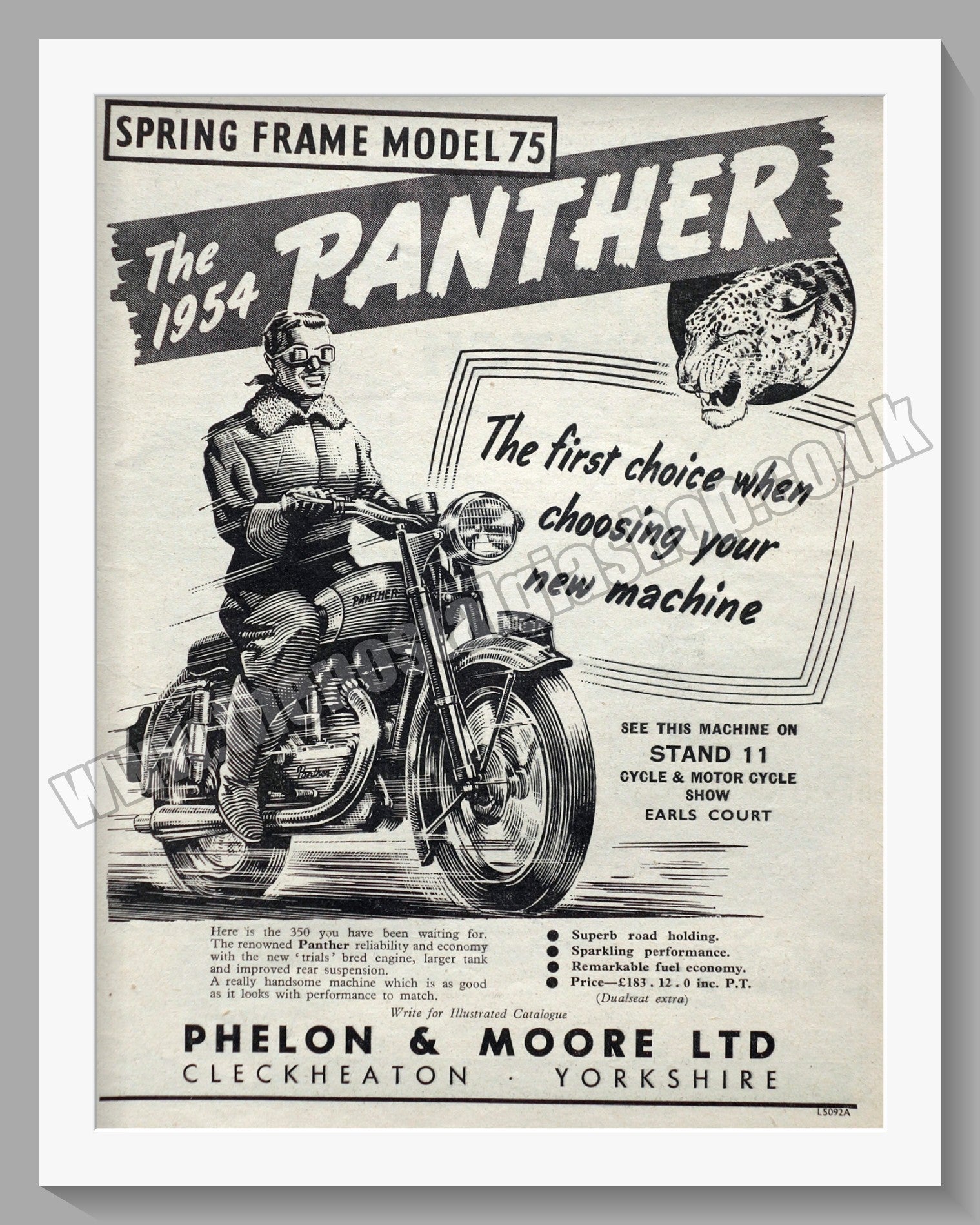 Panther Model 75 original advert 1953 (ref AD357) – The Nostalgia Shop