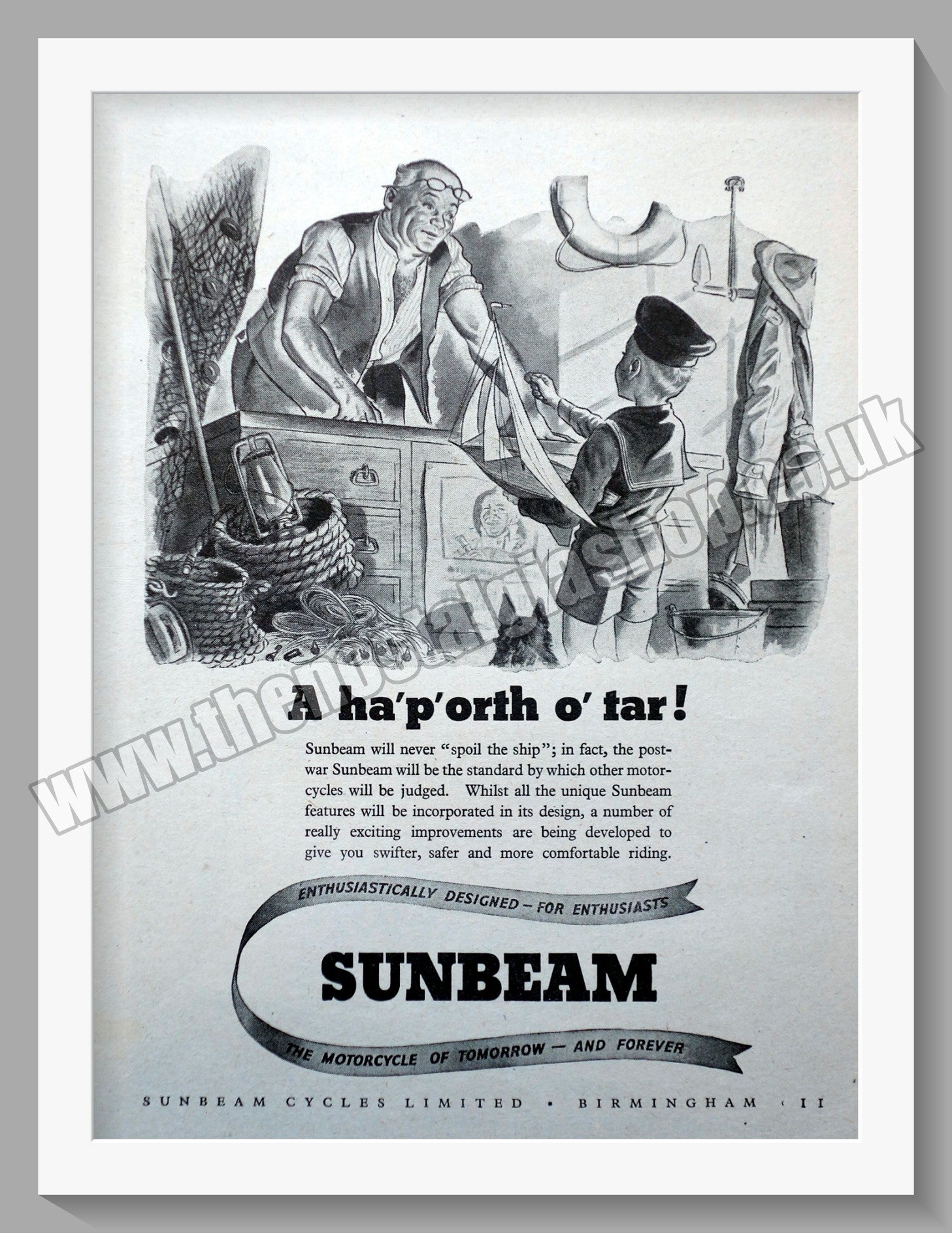 Sunbeam Motorcycles. 1944 Original Advert. (ref AD58575) – The ...