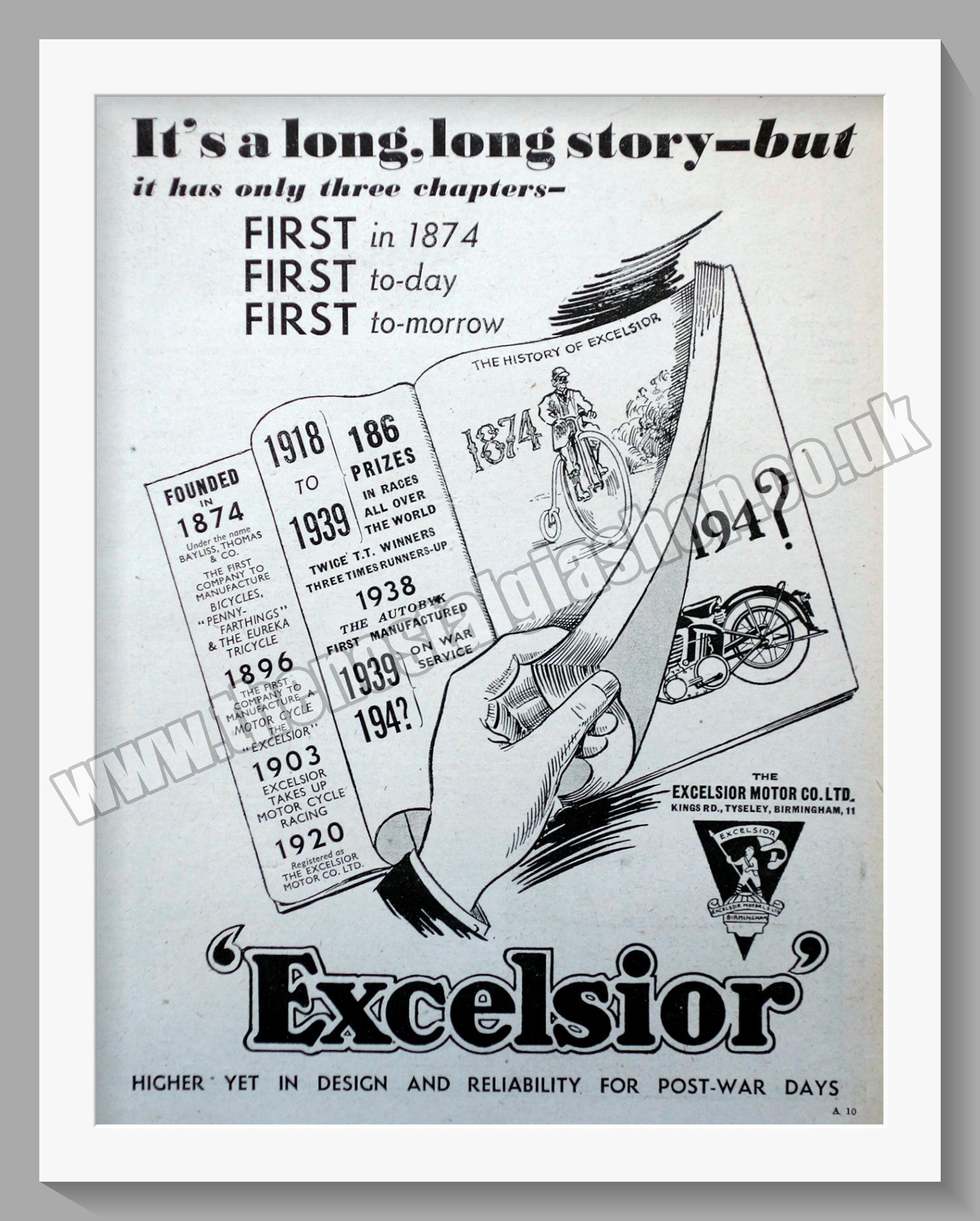 Excelsior Motorcycles. Original Advert 1945 (ref AD58584) – The ...