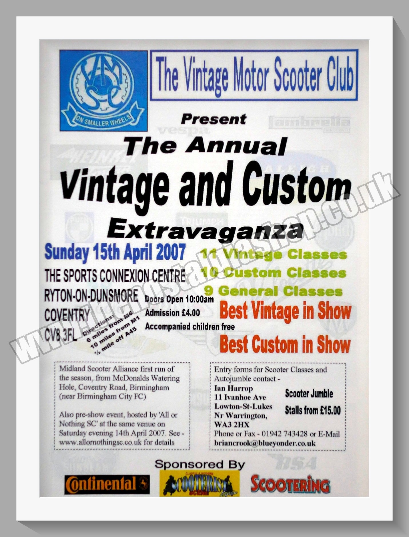 VMSC Scooter Extravaganza Coventry. 2007. Original Advert (ref AD60146 ...