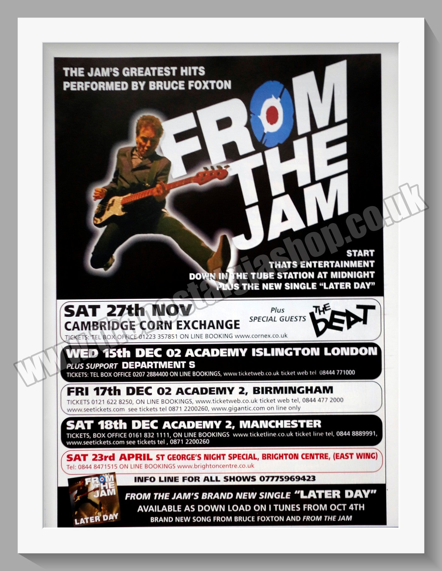 From The Jam (Bruce Foxton) UK Shows. Vintage Advert 2010 (ref AD60339 ...