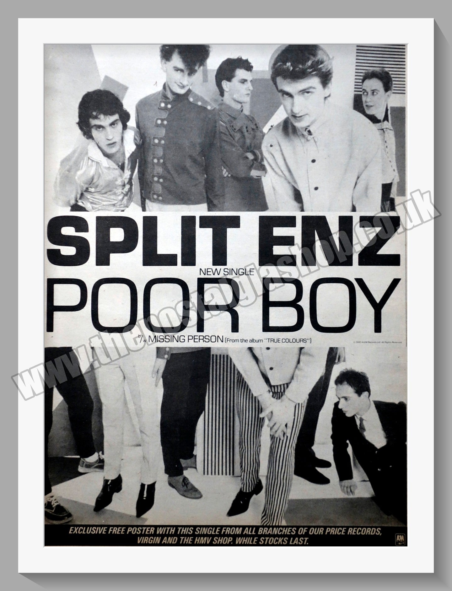 Split Enz Poor Boy. Original Advert 1981 (ref AD14879) – The Nostalgia Shop