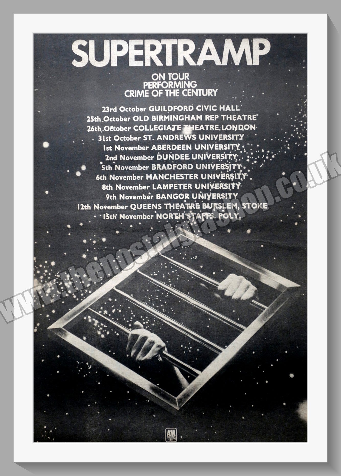 Supertramp On Tour Crime Of The Century. Original Advert 1974 (ref AD1 ...