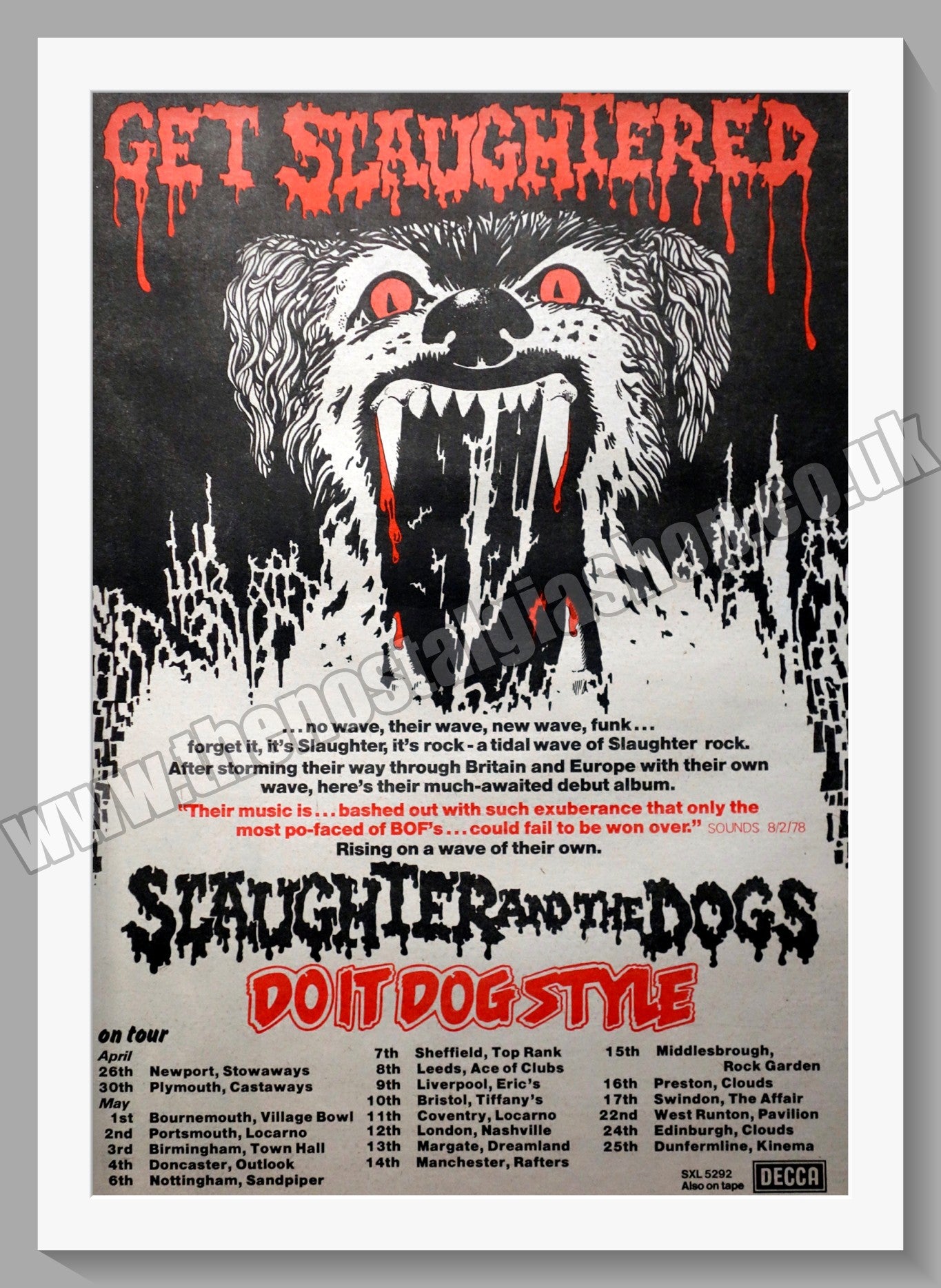 Slaughter And The Dogs Do It Dog Style. Original Advert 1978 (ref AD14 ...