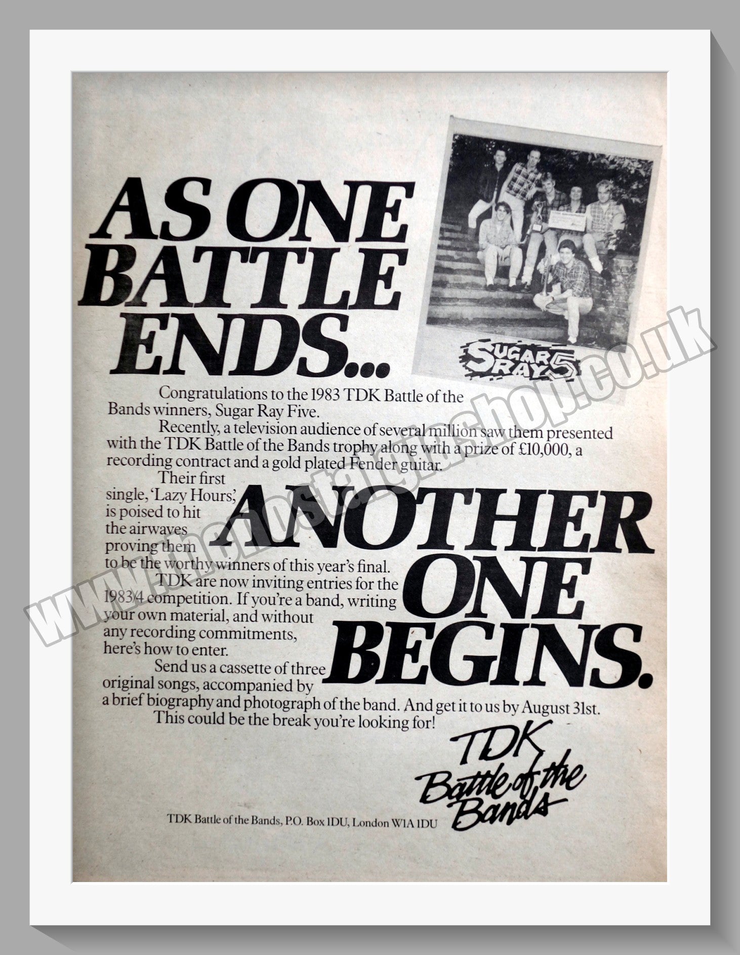 Sugar Ray Five Battle Of The Bands. Original Advert 1983 (ref AD14945 ...