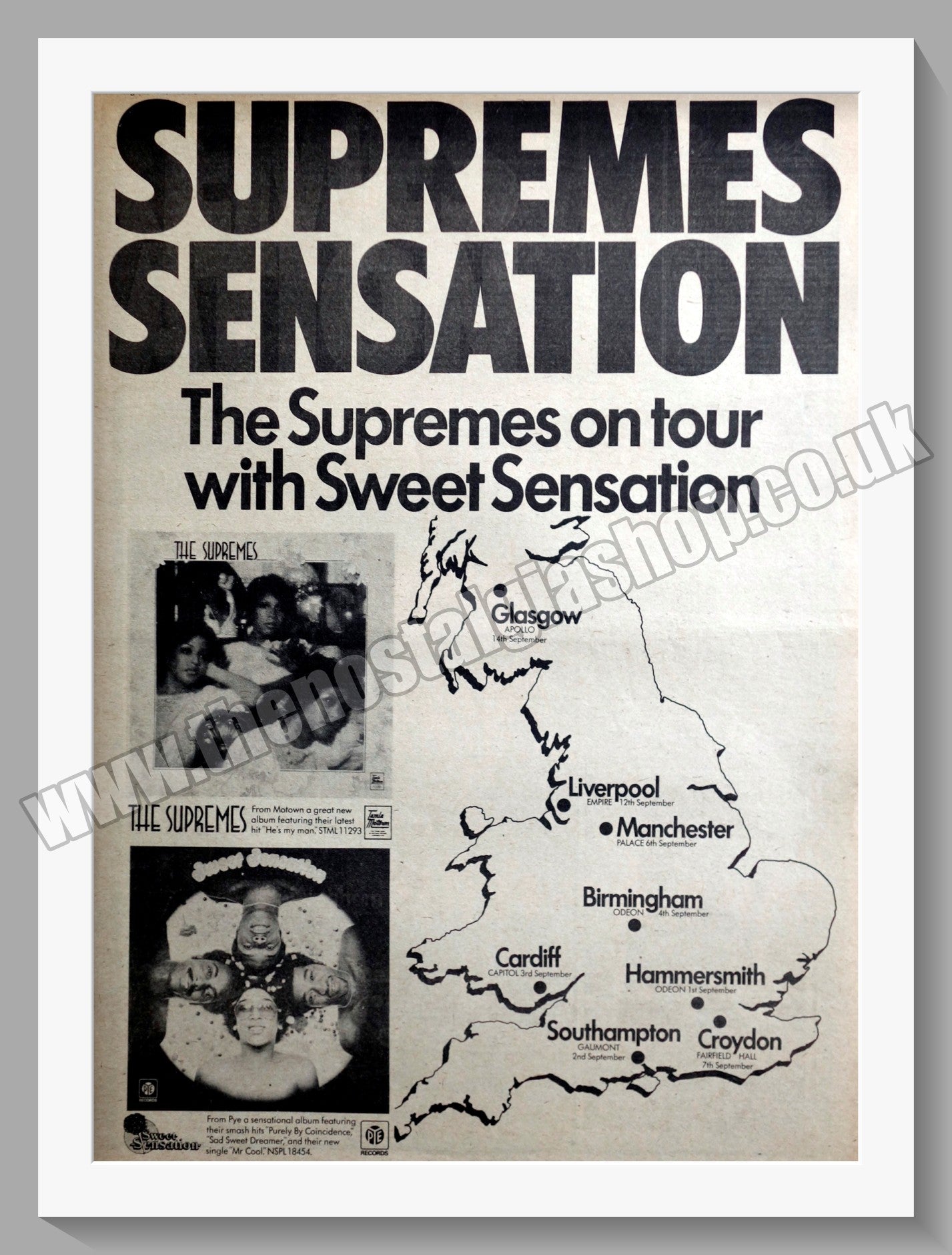 Supremes (The) On Tour. Original Advert 1975 (ref AD14955) – The ...