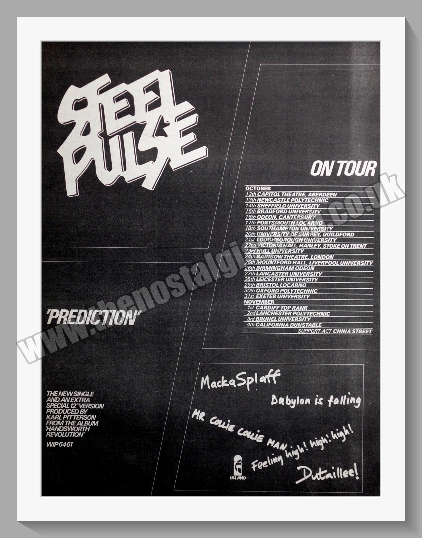Steel Pulse On Tour. Original Advert 1978 (ref AD14958) – The Nostalgia ...
