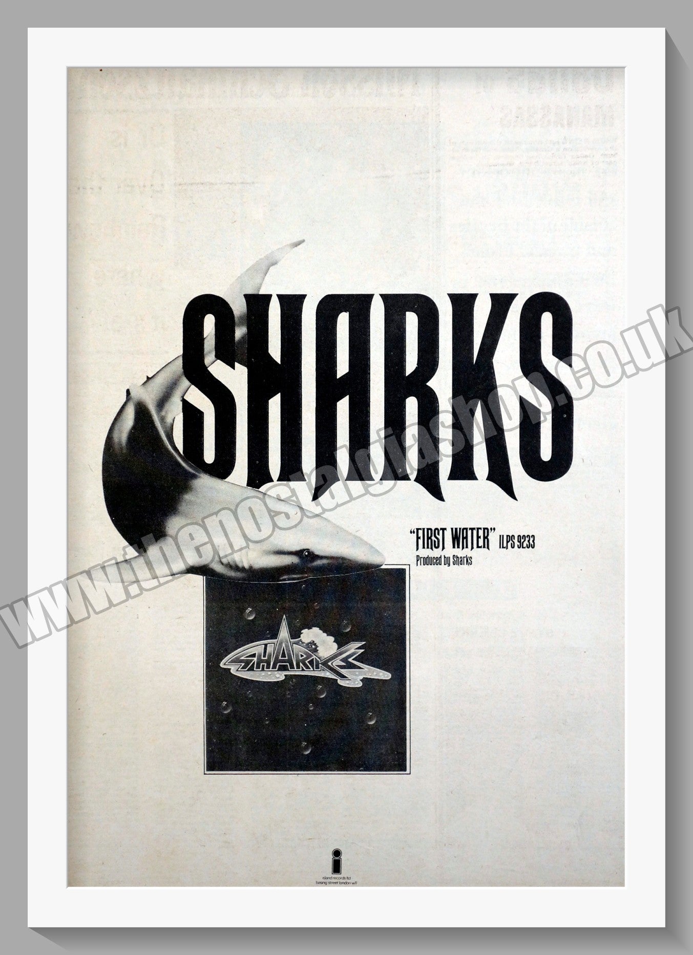 Sharks First Water. Original Advert 1973 (ref AD15005) – The Nostalgia Shop