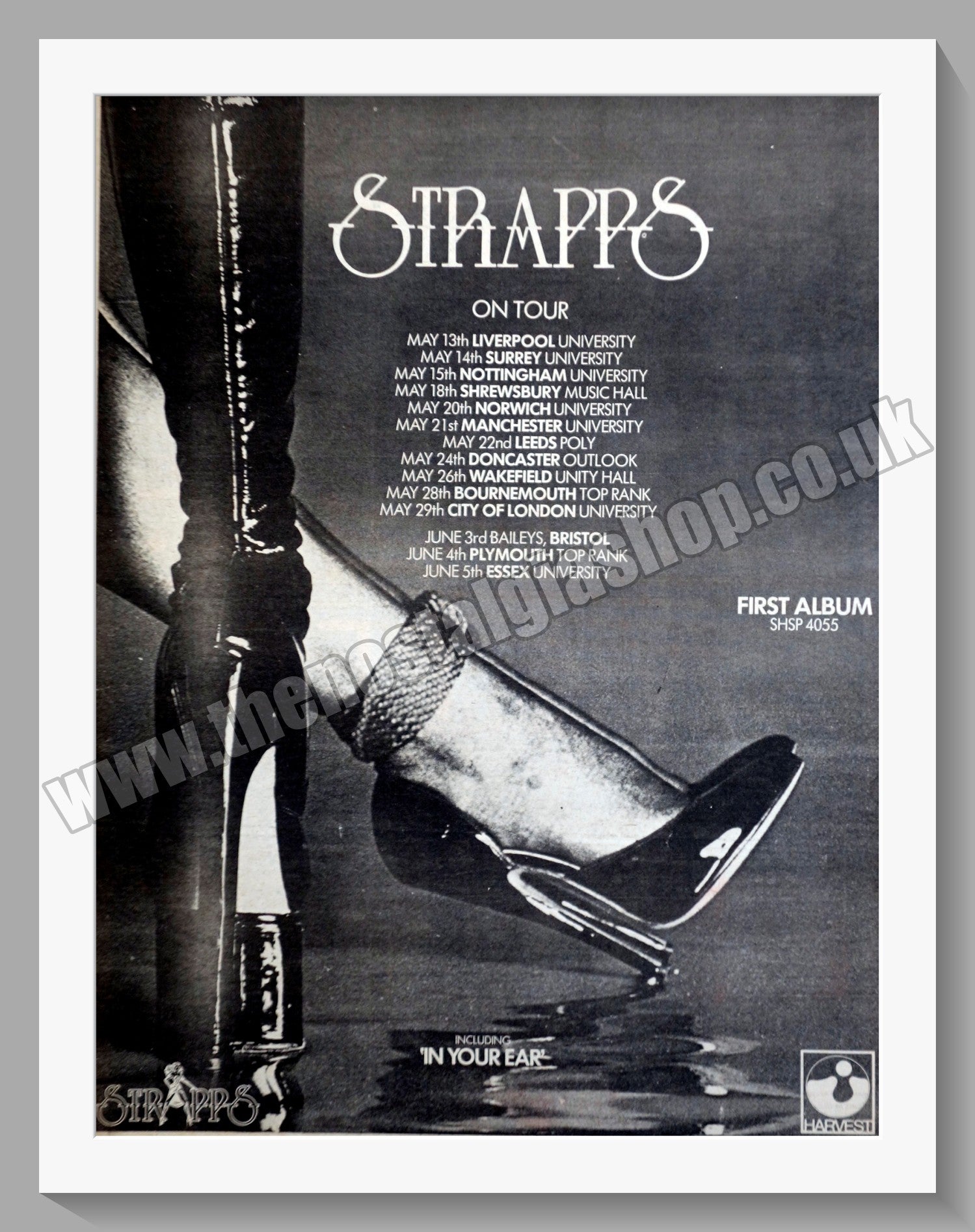 Strapps On Tour. Original Advert 1976 (ref AD15008) – The Nostalgia Shop