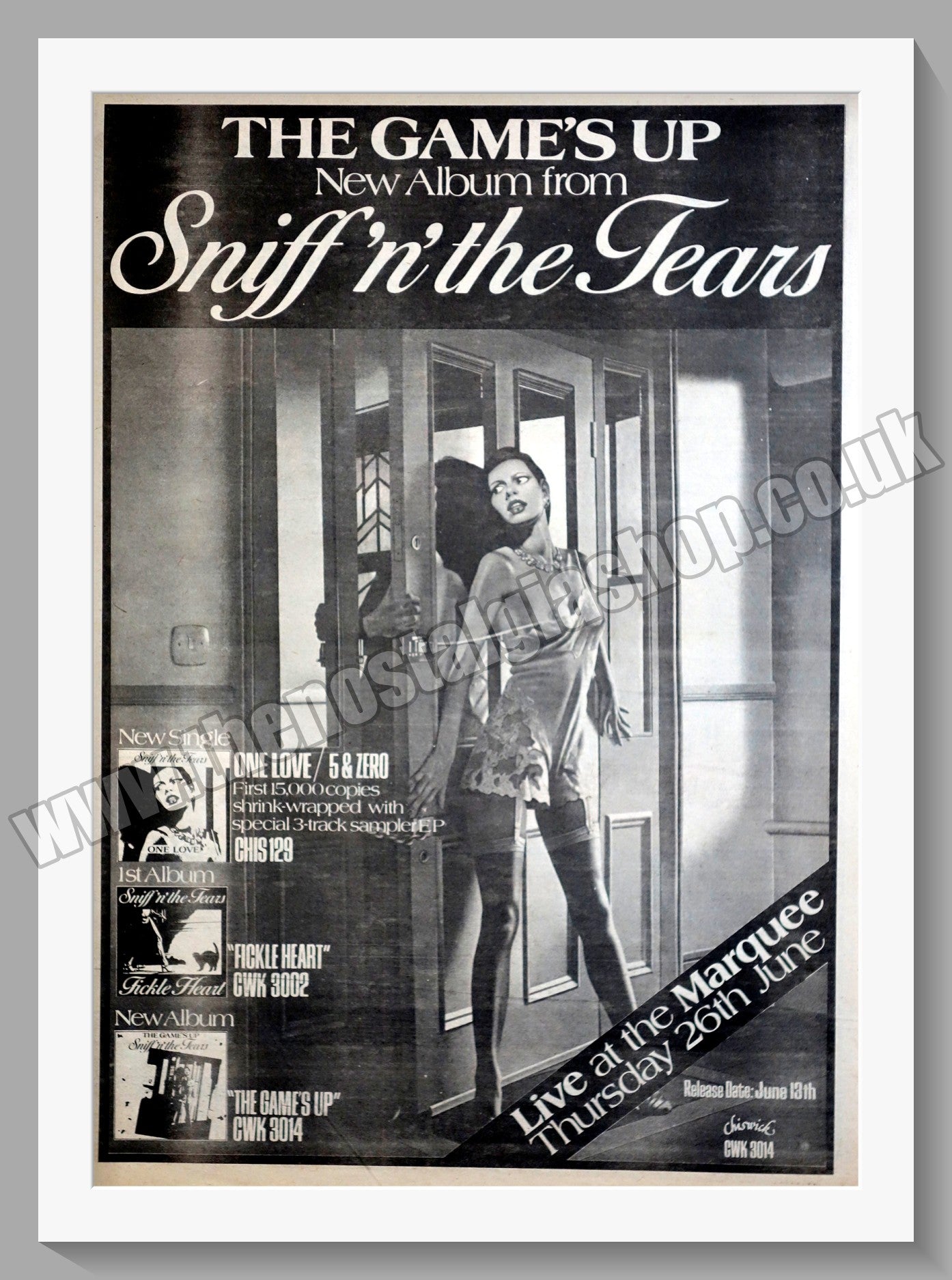 Sniff 'n' The Tears Fickle Heart. Original Advert 1980 (ref AD15032 ...