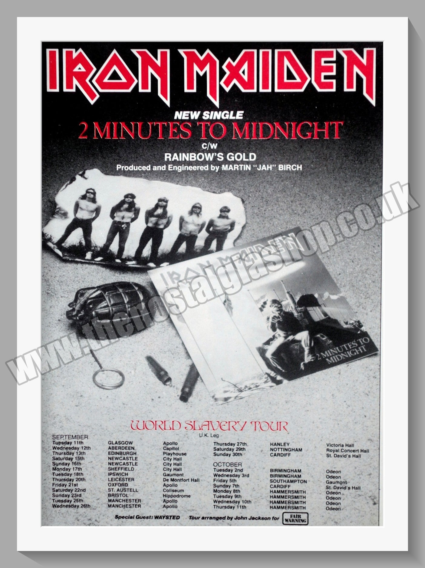 Iron Maiden 2 Minutes to Midnight. 1984 Large Original Advert (ref AD1 ...