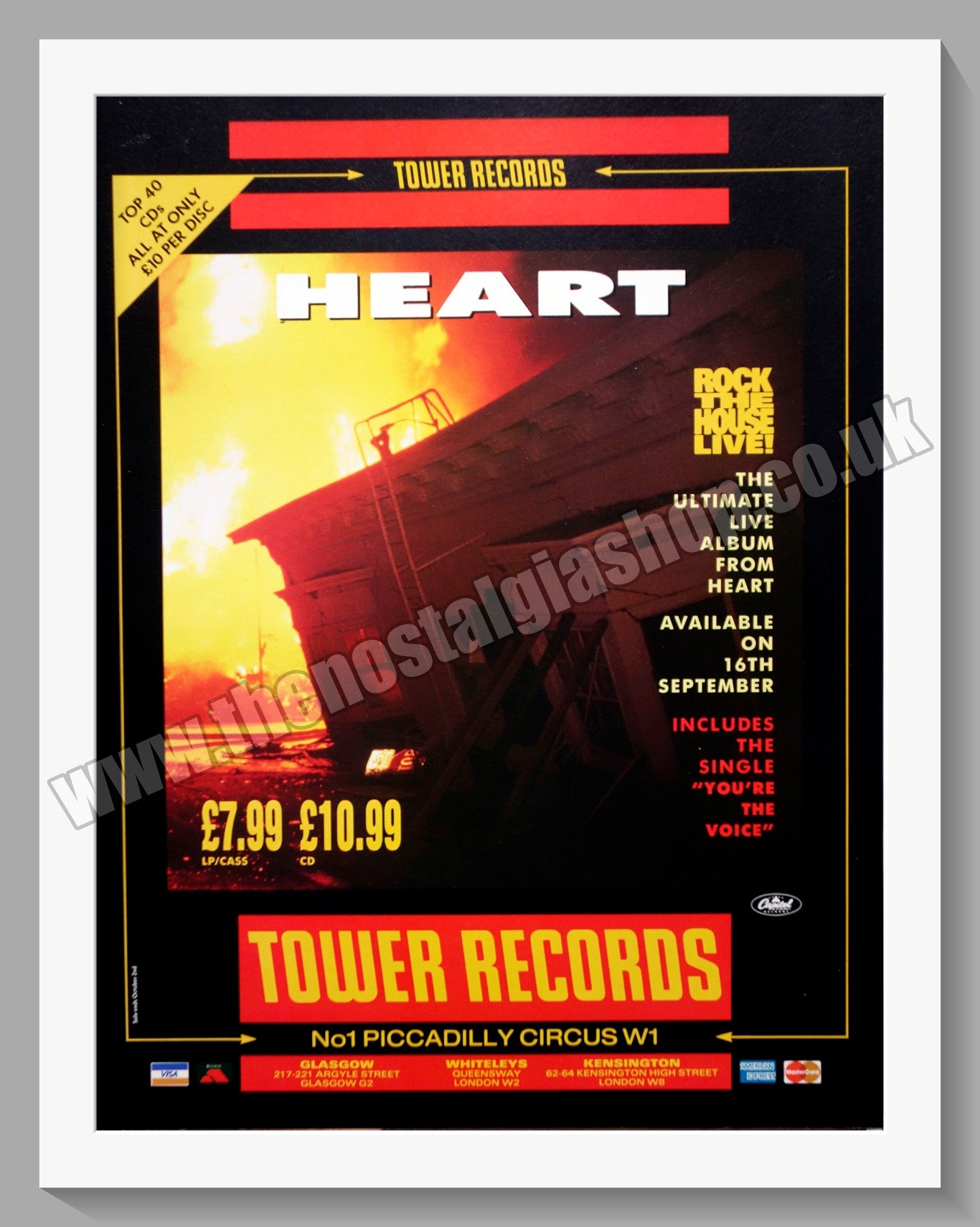 Heart. Rock The House, Live. Original Vintage Advert 1991 (ref AD60306 ...