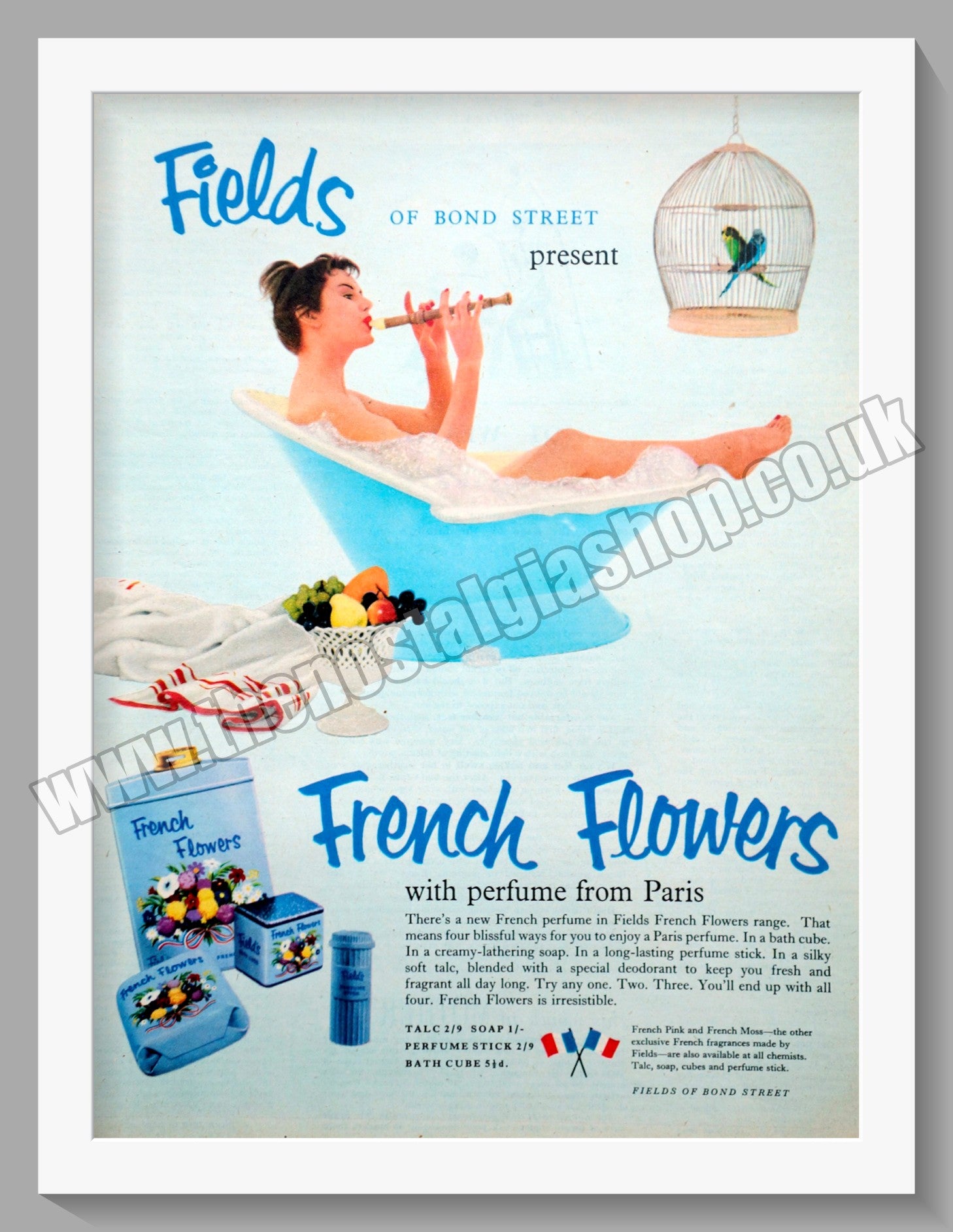 French Flowers Talcum Powder & Perfume. Original Advert 1958 (ref AD30 ...