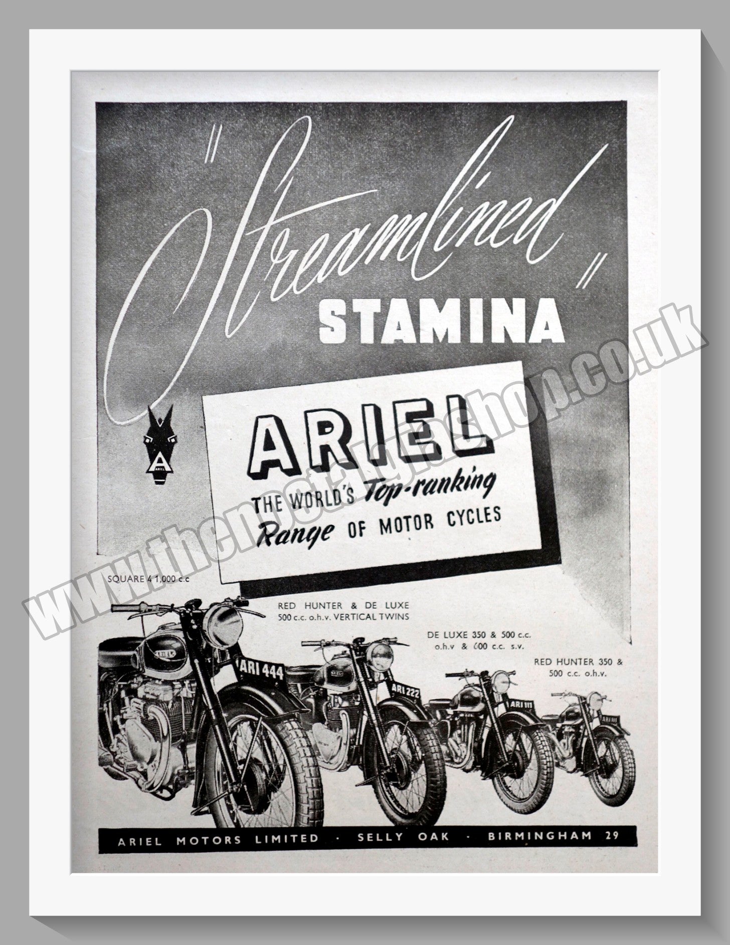 Ariel Motorcycles. Original Advert 1948 (ref AD60491) – The Nostalgia Shop