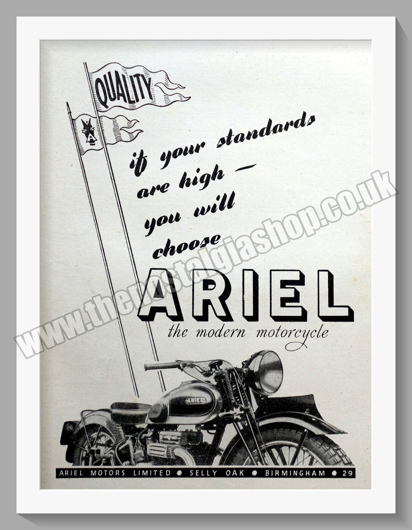 Ariel Motorcycles. Original Advert 1945 (ref AD60509) – The Nostalgia Shop