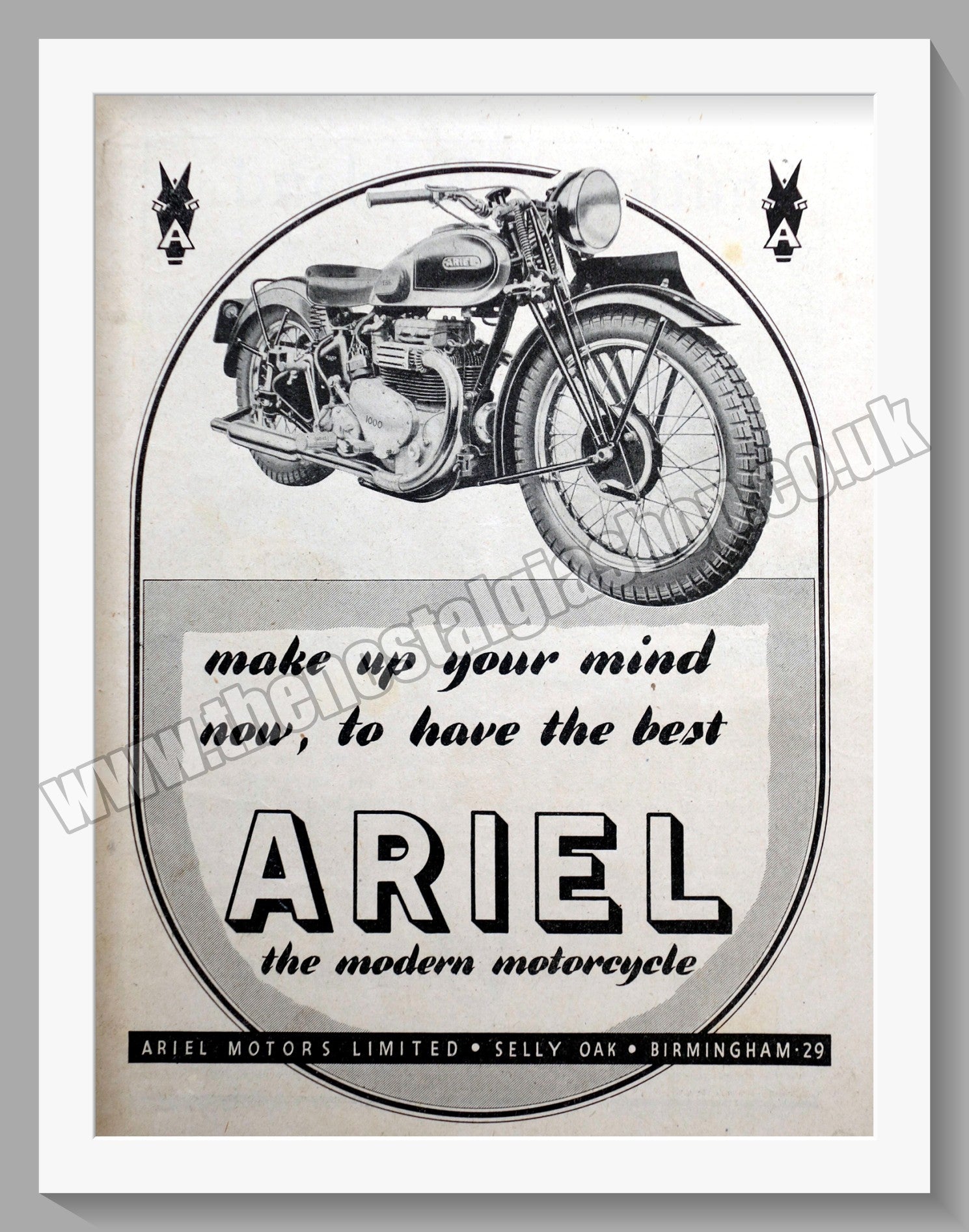 Ariel Motorcycles. Original Advert 1945 (ref AD60513) – The Nostalgia Shop